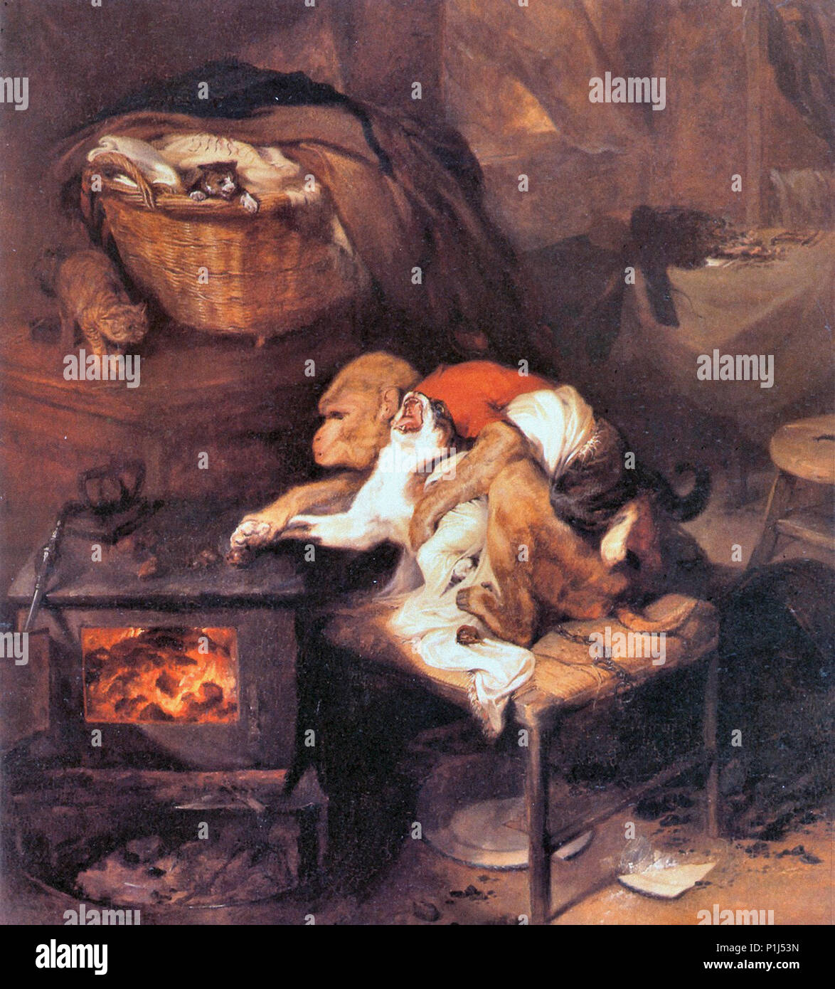 Landseer Sir Edwin Henry - the Cat's Paw Stock Photo - Alamy