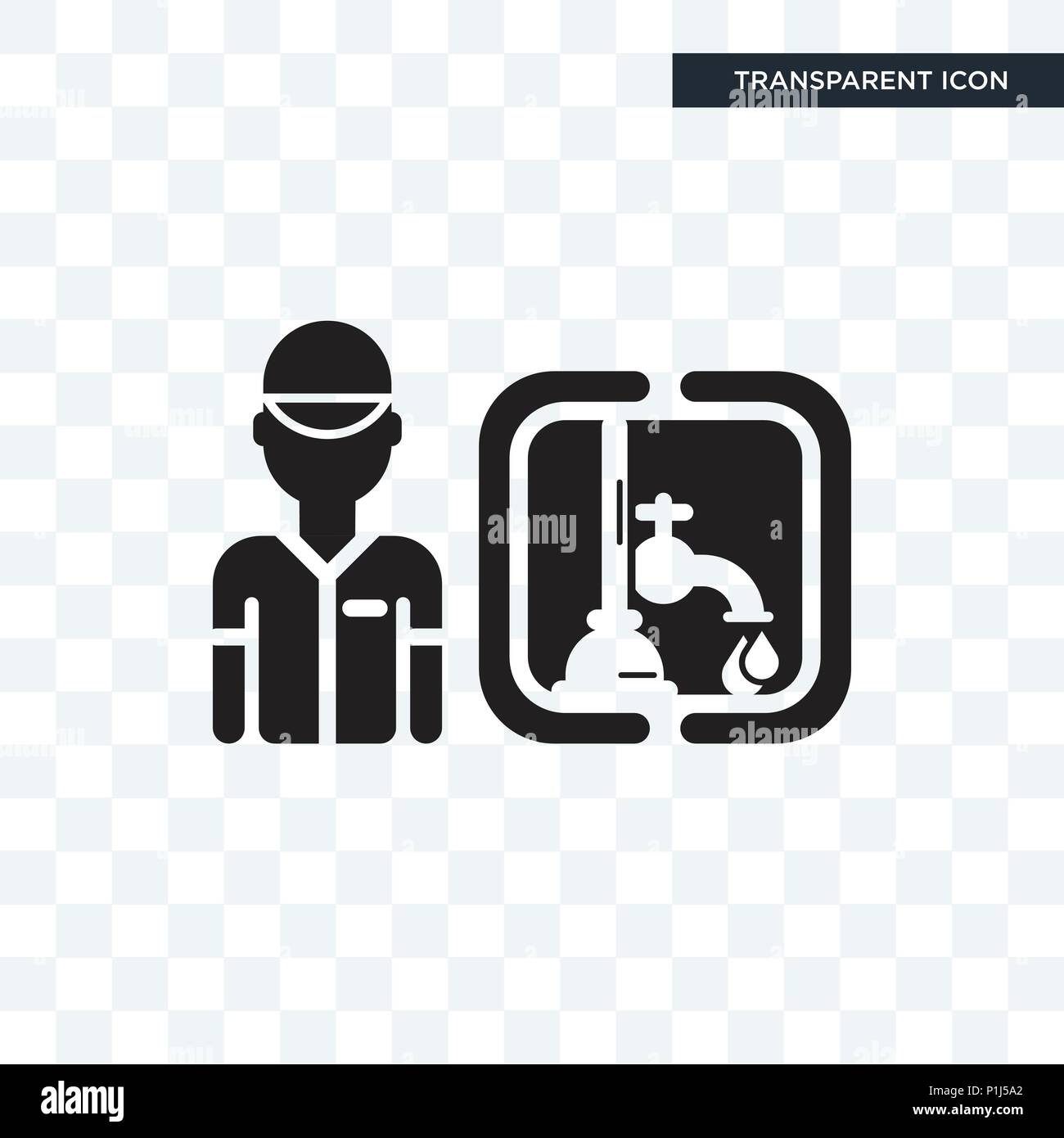 Plumber vector icon isolated on transparent background, Plumber logo ...