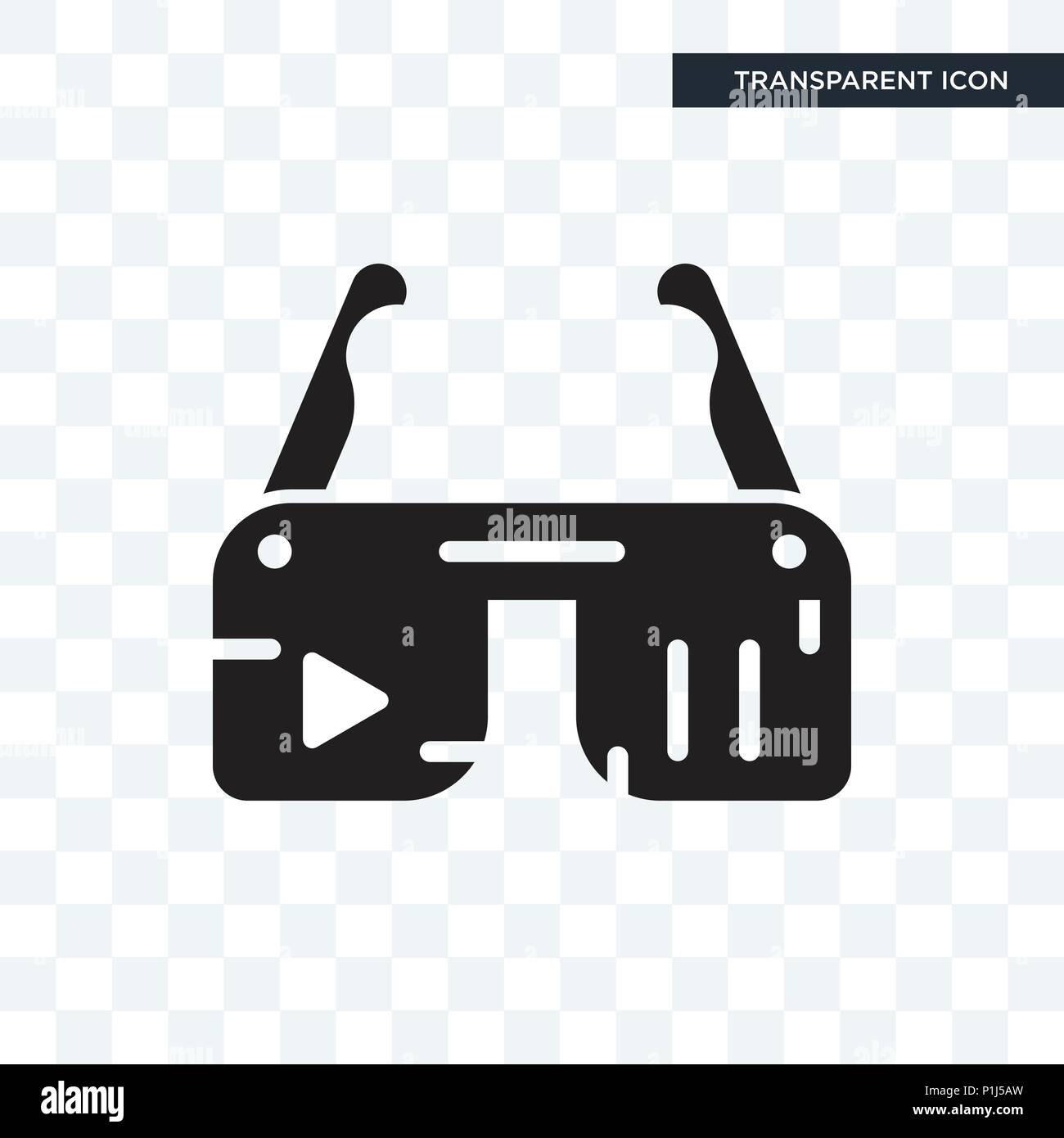 Ar glasses vector icon isolated on transparent background, Ar glasses ...