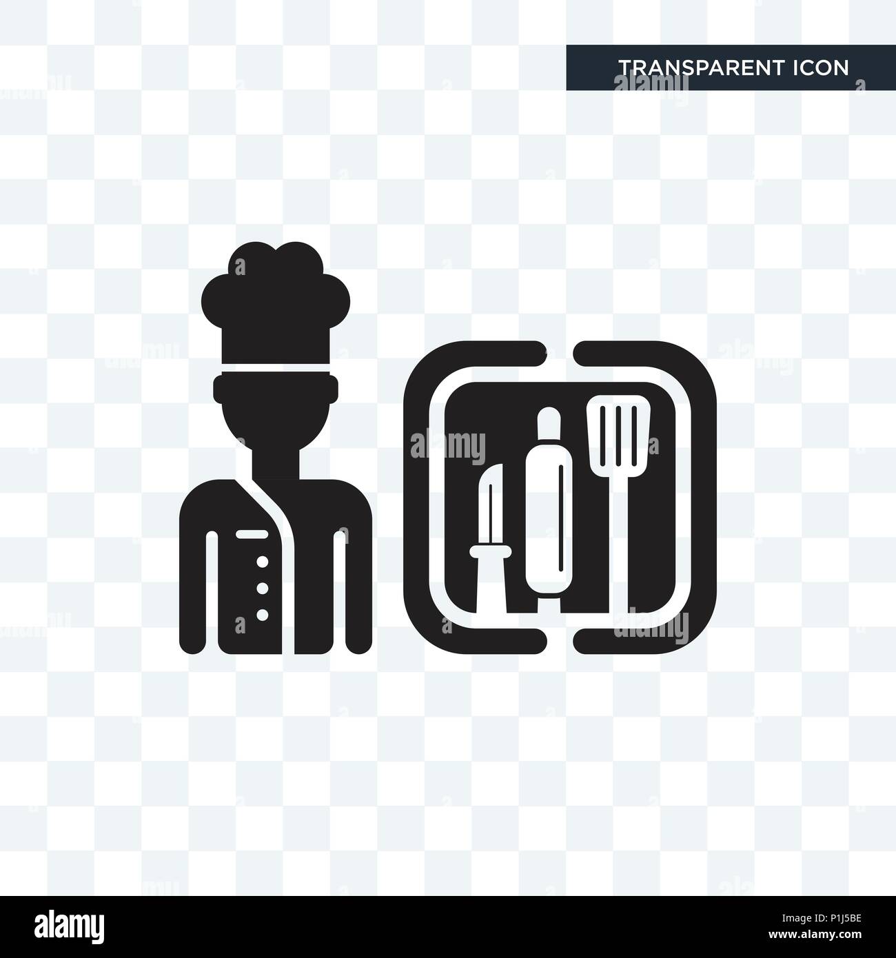 Chef vector icon isolated on transparent background, Chef logo concept ...