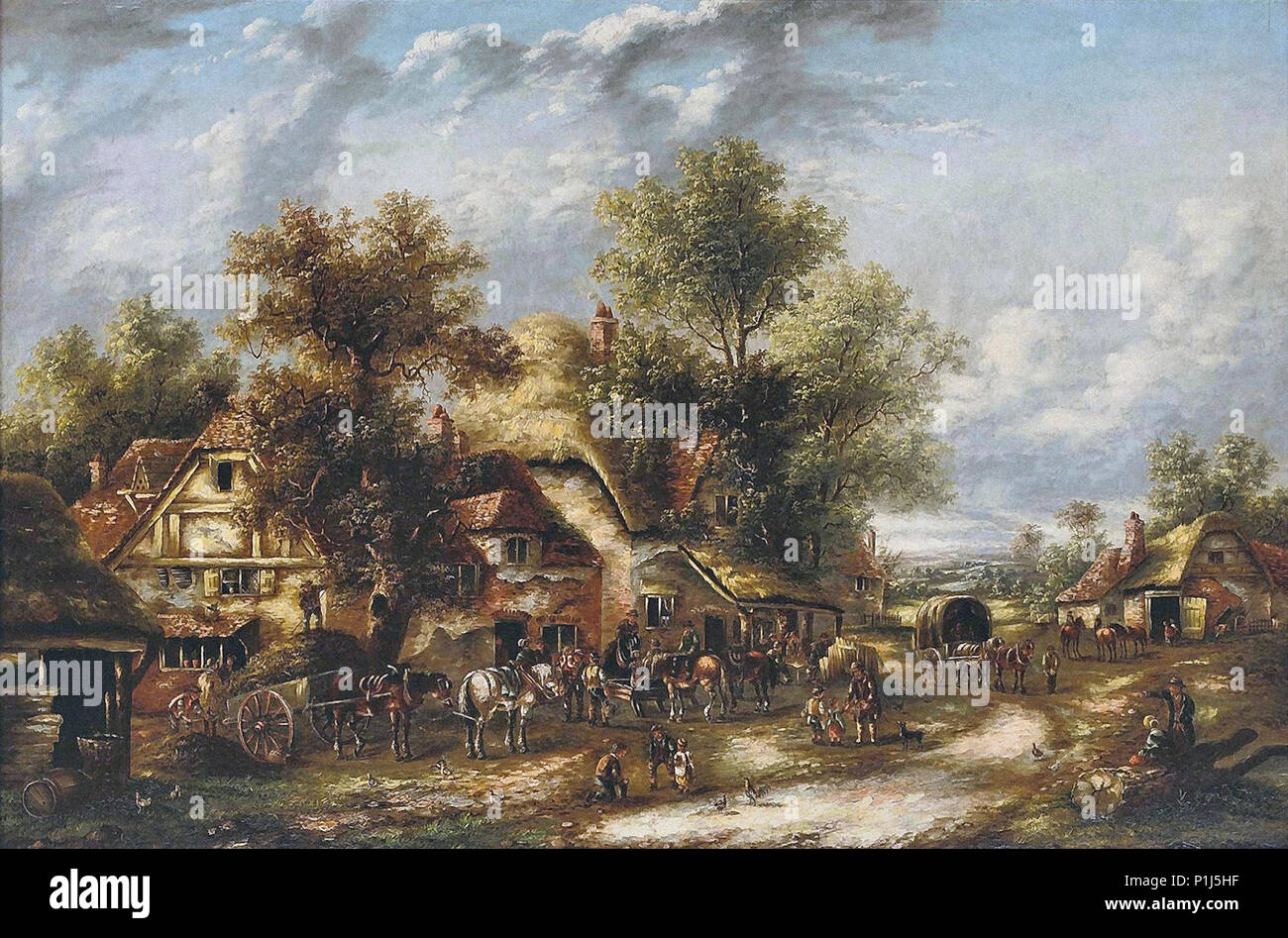 Lara Georgina - a Busy Village Scene Stock Photo - Alamy