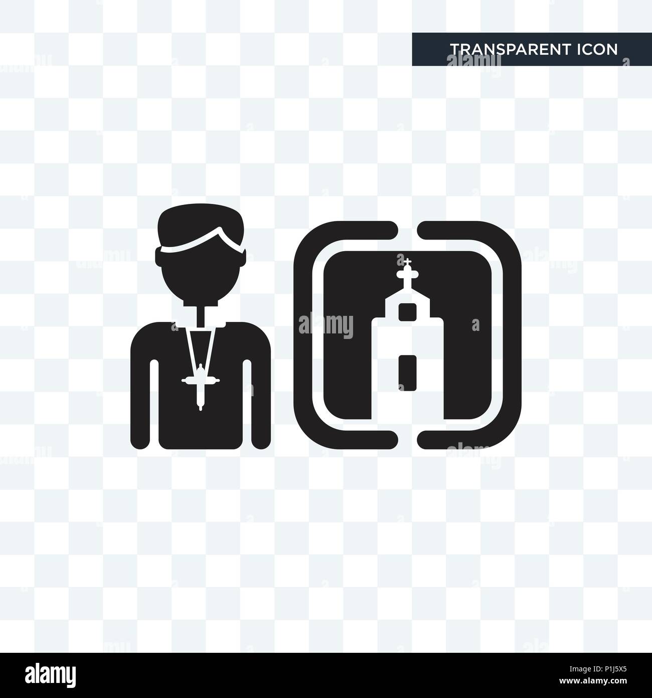 Priest vector icon isolated on transparent background, Priest logo ...