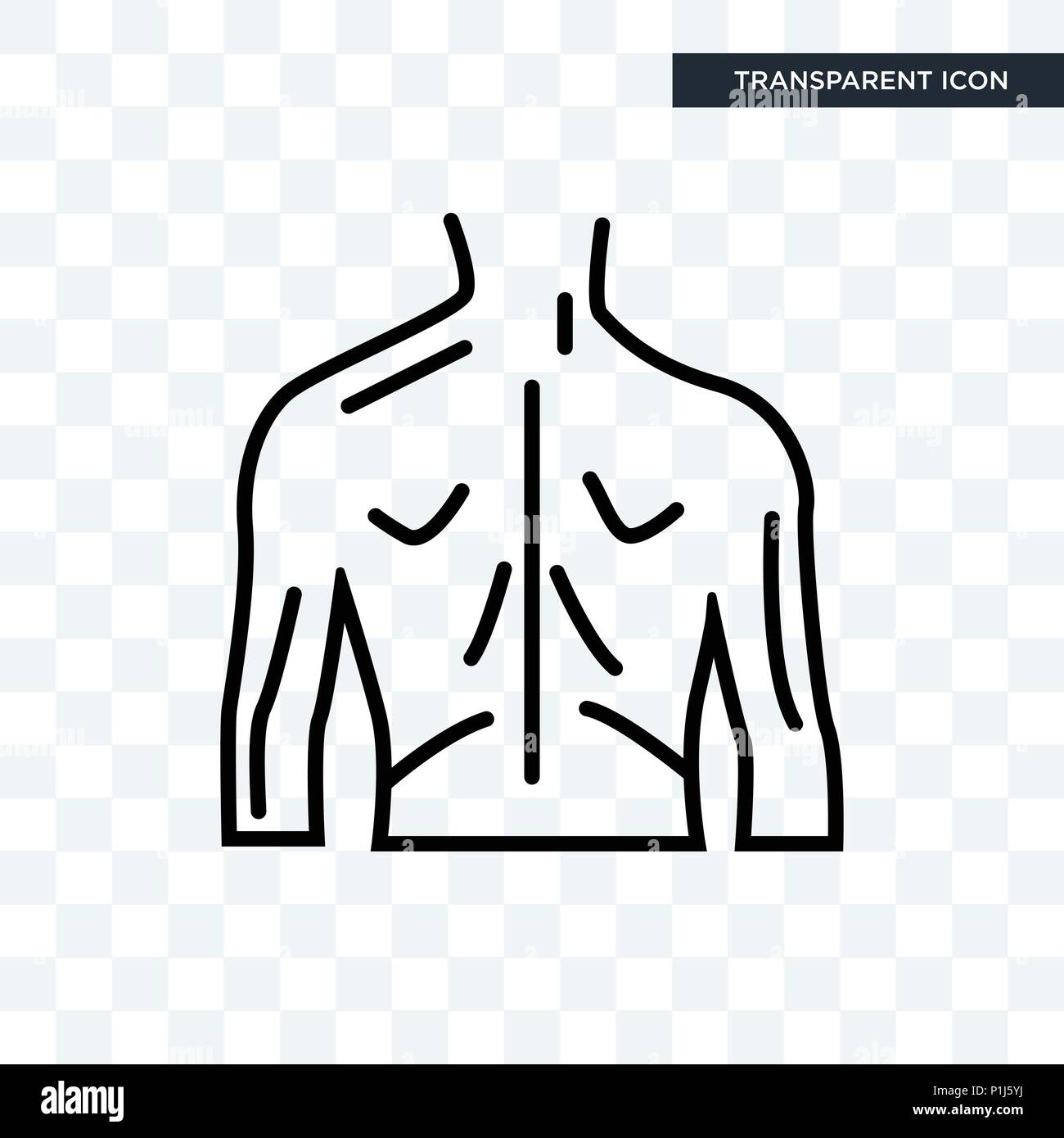 Men Back vector icon isolated on transparent background, Men Back logo ...