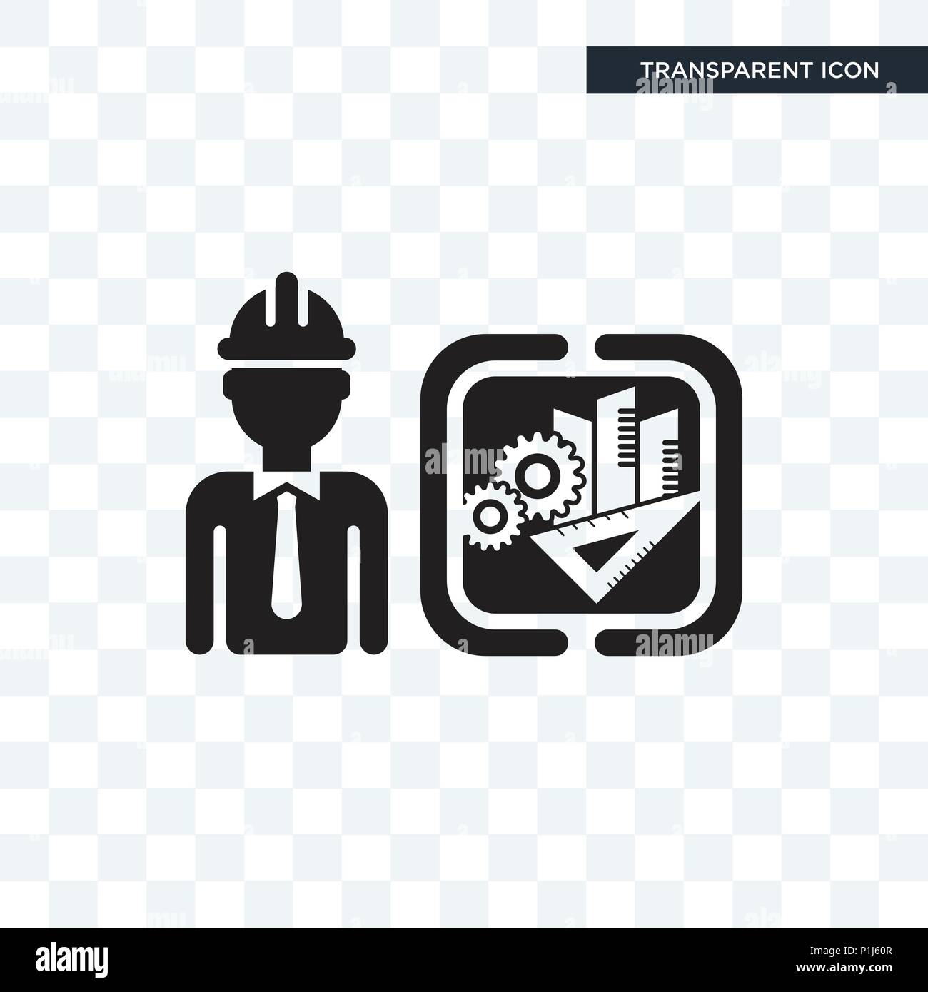 Engineer vector icon isolated on transparent background, Engineer logo ...