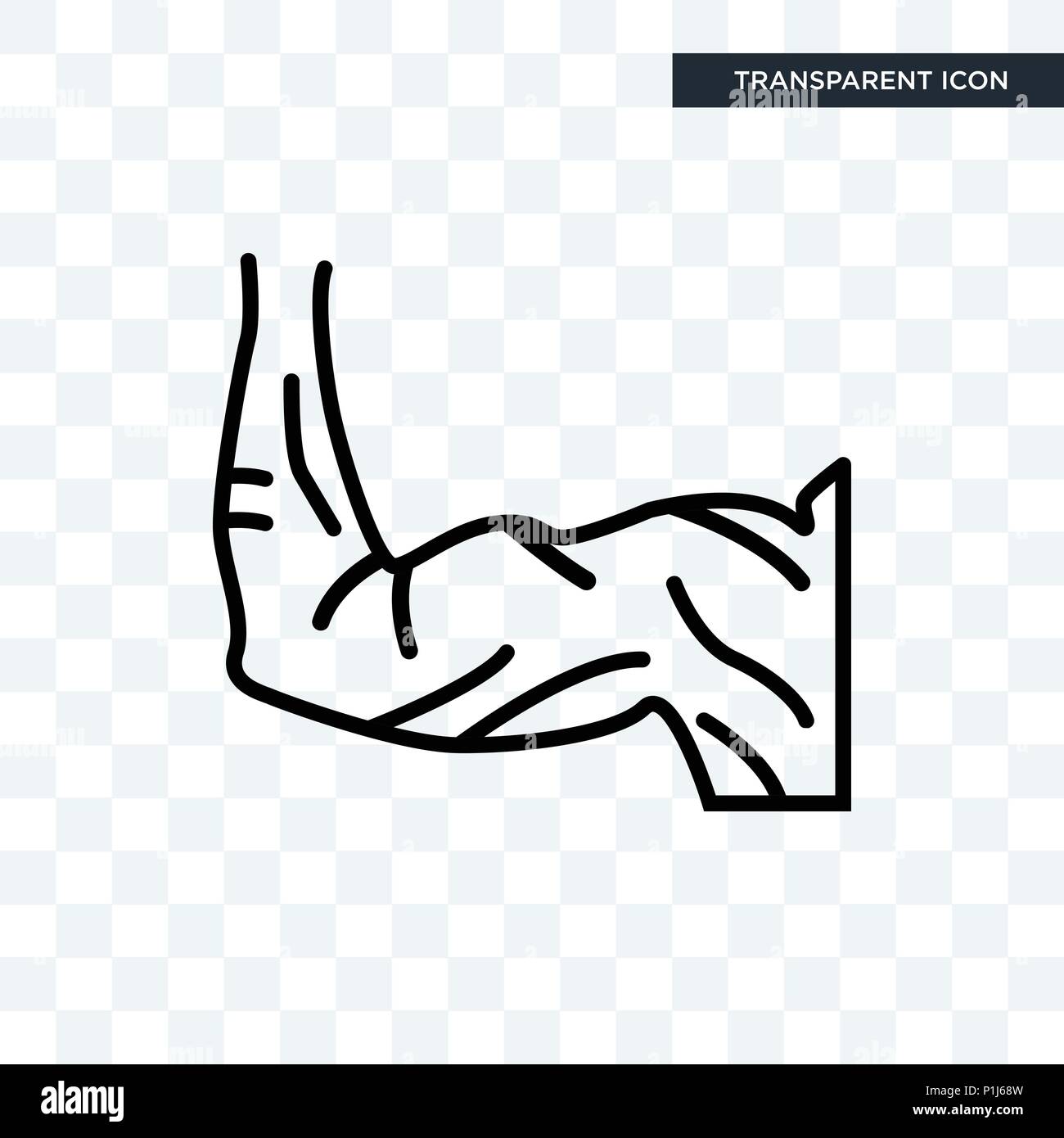 Men Elbow vector icon isolated on transparent background, Men Elbow ...