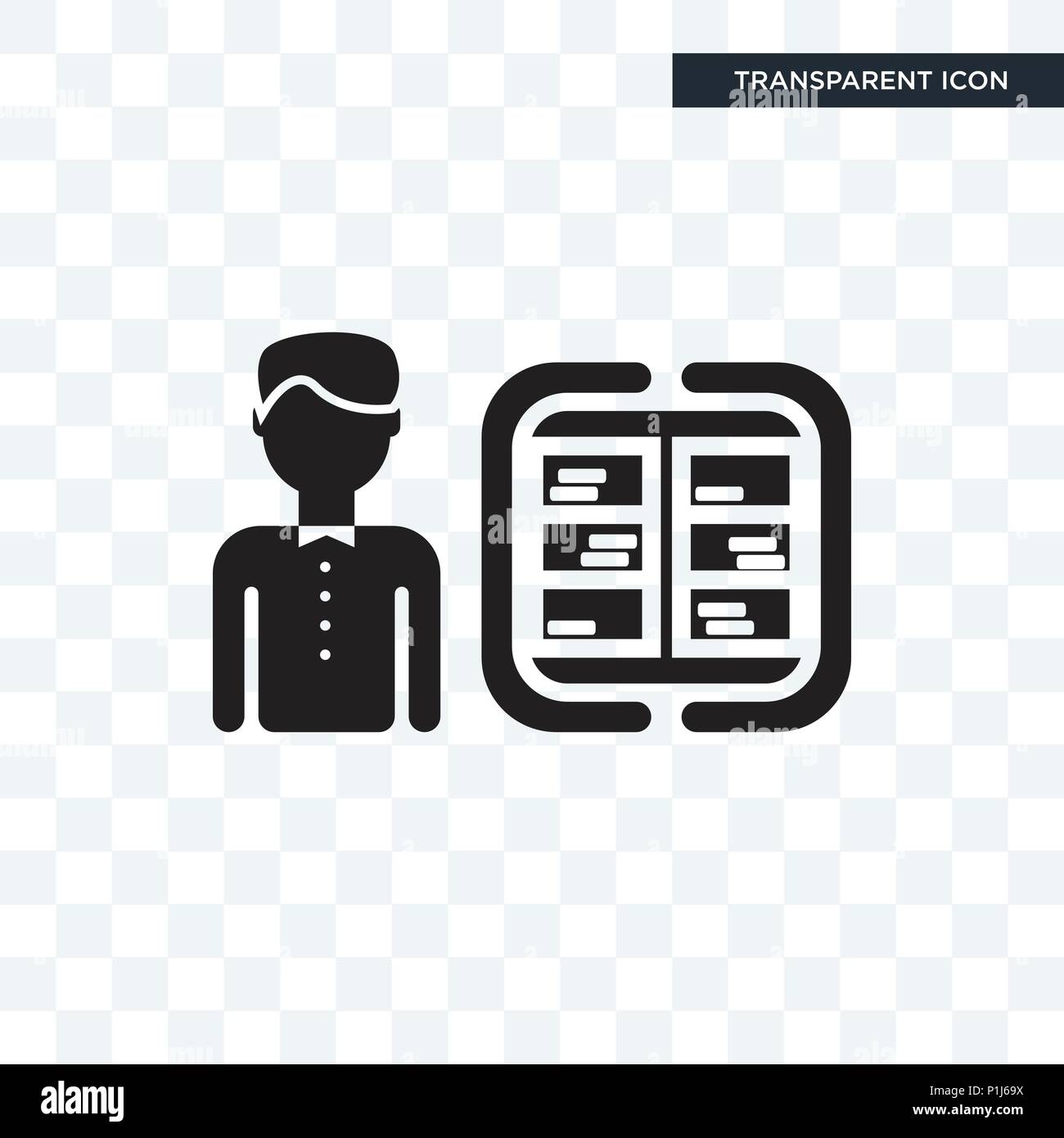 Librarian vector icon isolated on transparent background, Librarian ...