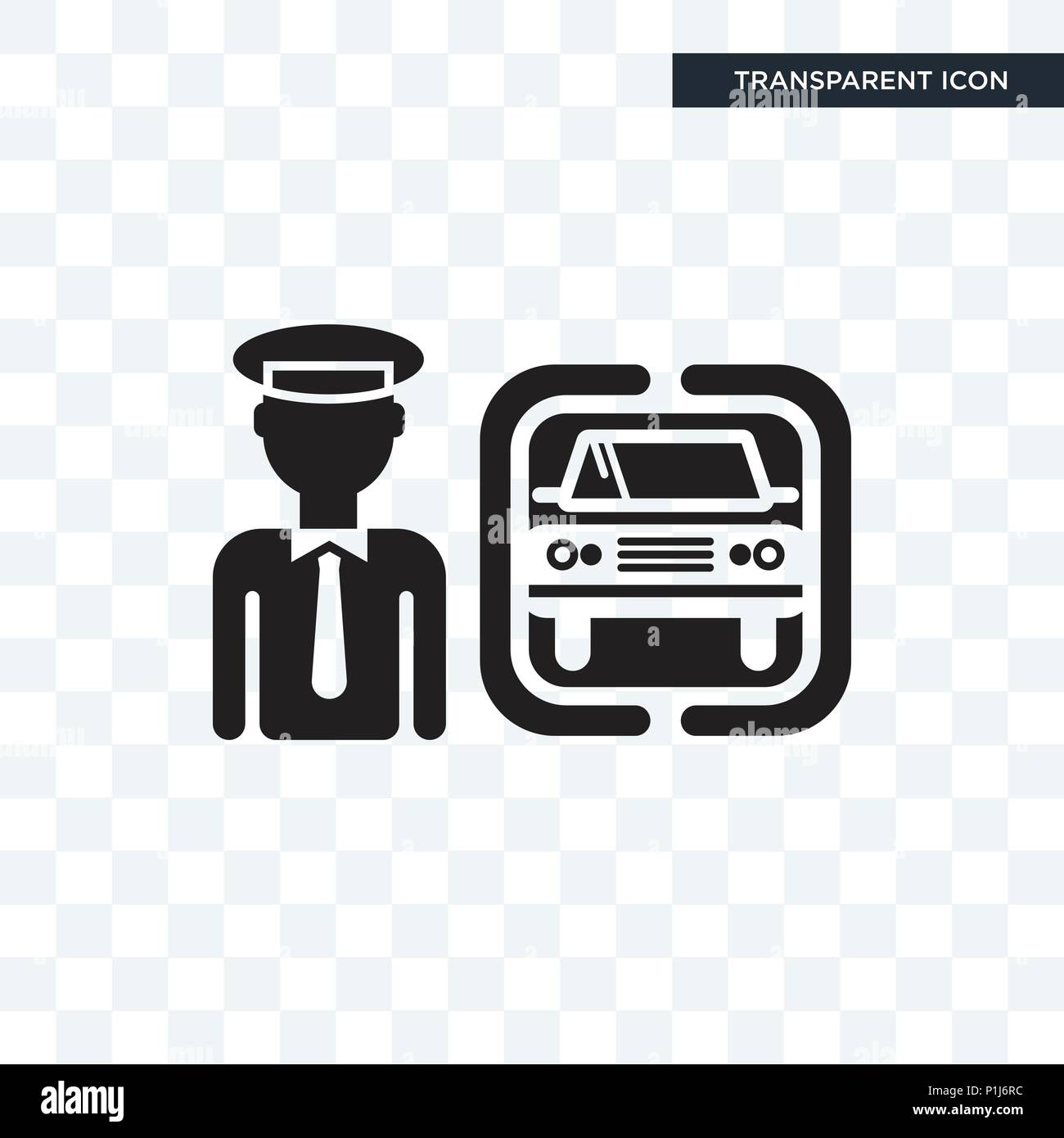Chauffeur vector icon isolated on transparent background, Chauffeur ...