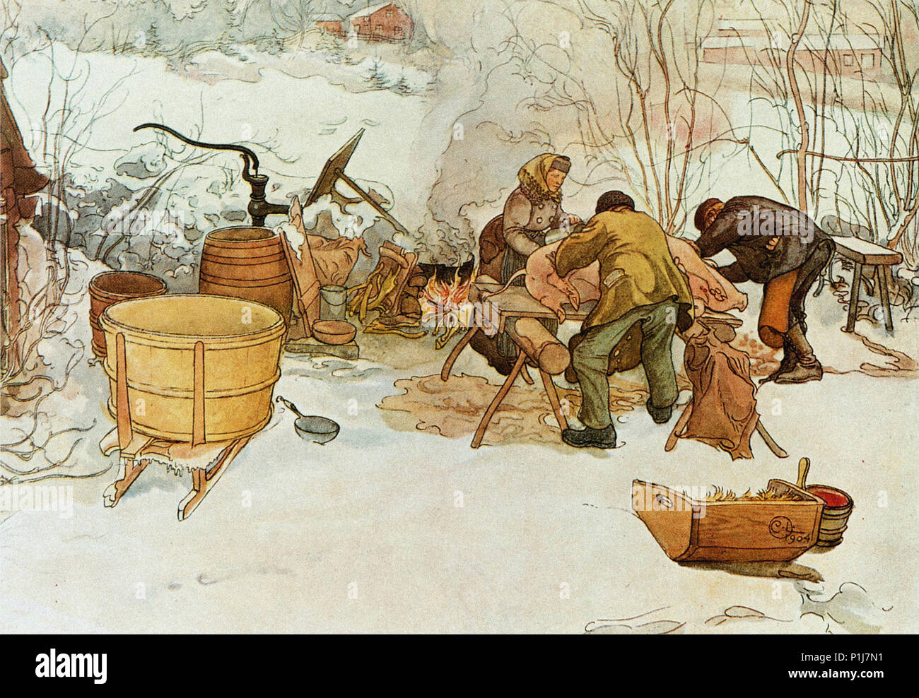 Larsson Carl - Slachten Stock Photo - Alamy