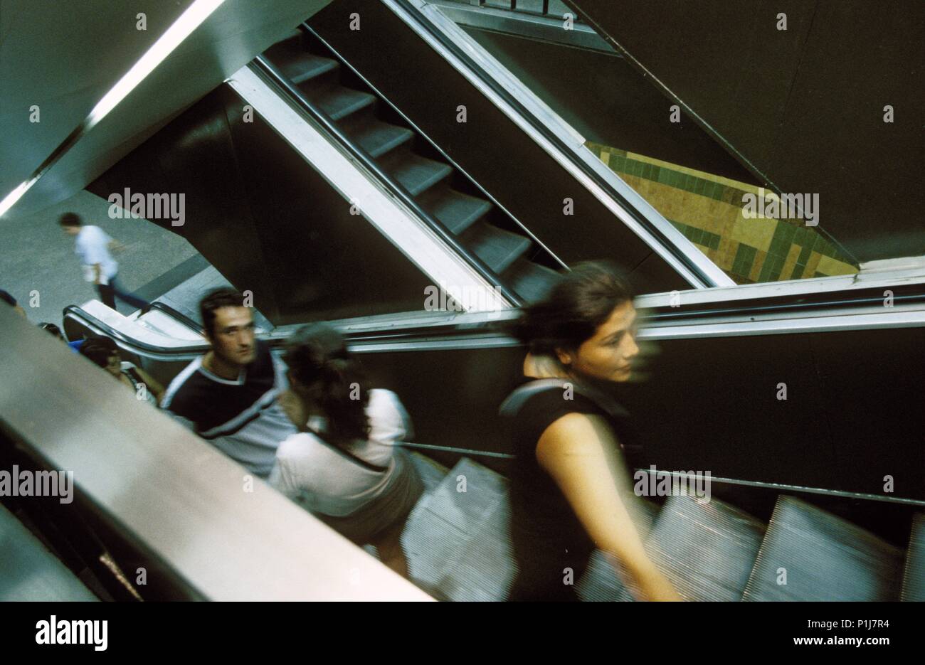 Metro de "Legazpi" subway station; sliding scale and users Stock Photo ...