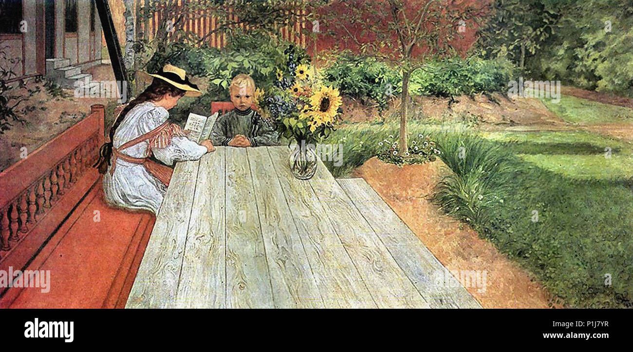 Larsson Carl - the First Lesson 2 Stock Photo - Alamy