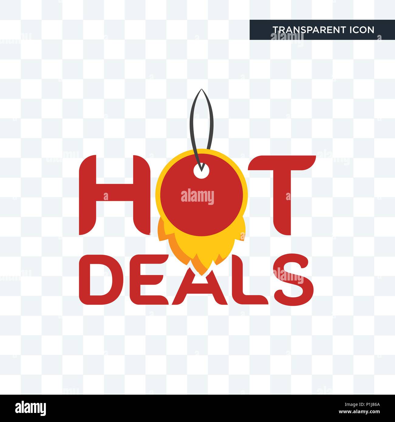 hot deals vector icon isolated on transparent background, hot deals ...