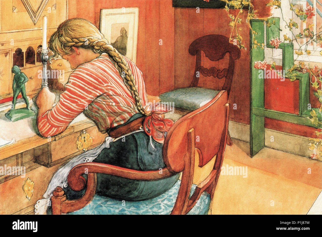 Larsson Carl - Writing Letters Stock Photo - Alamy