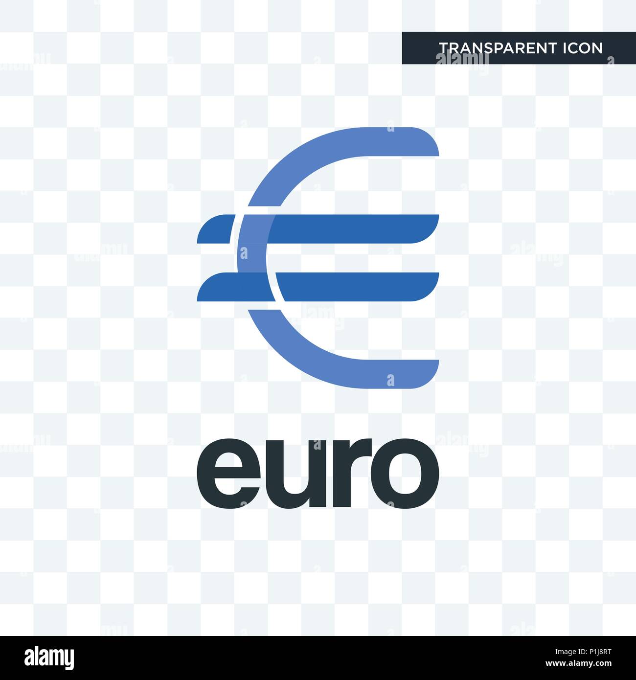 euro vector icon isolated on transparent background, euro logo concept ...