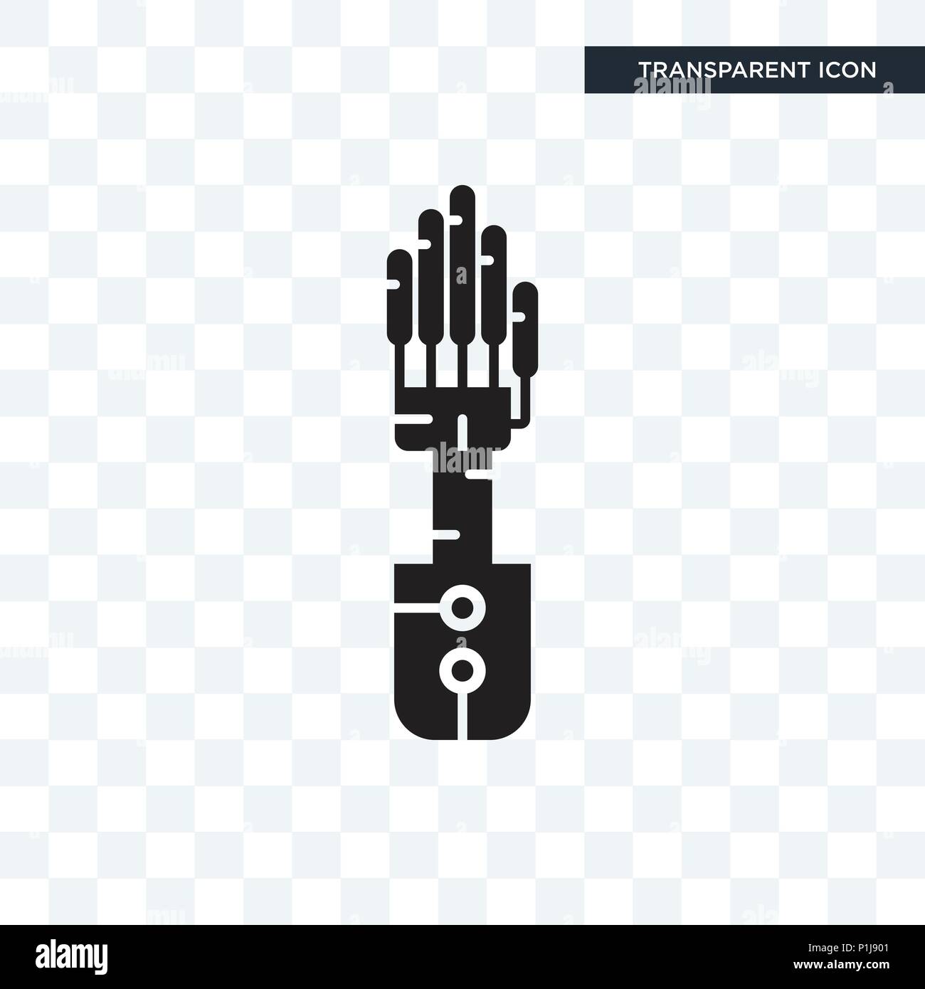 Mechanical arm vector icon isolated on transparent background ...
