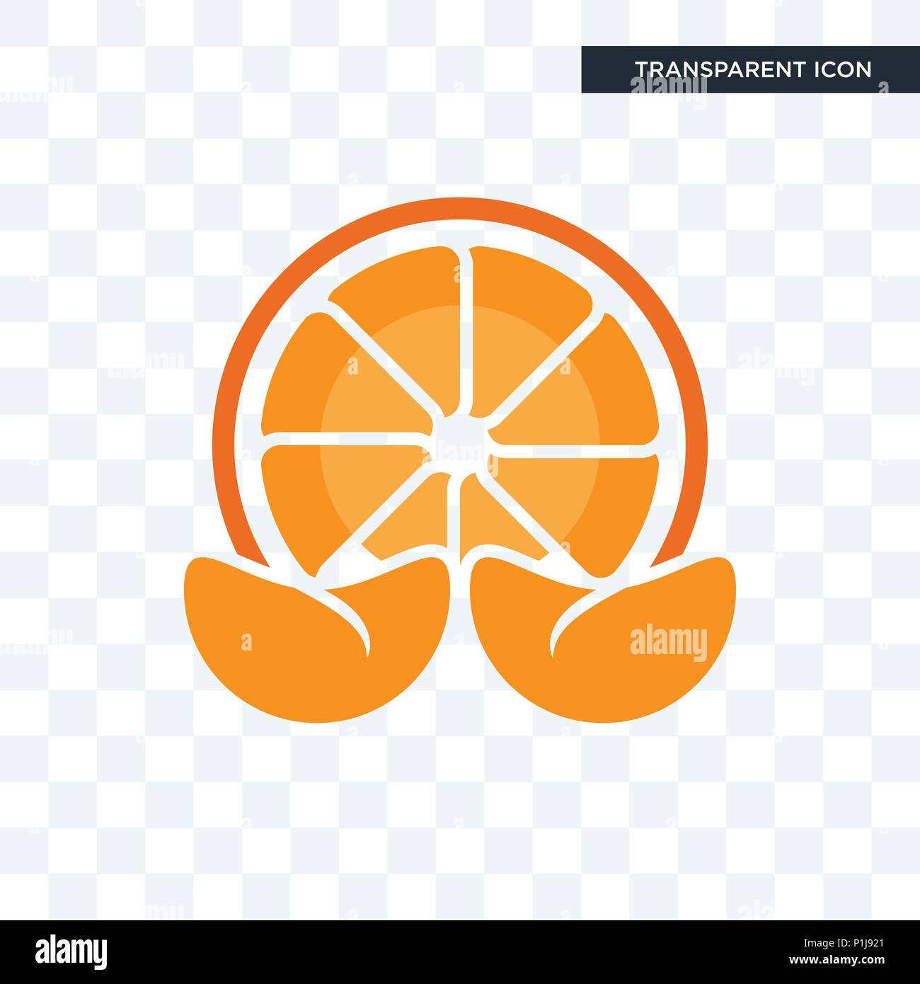 mandarin vector icon isolated on transparent background, mandarin logo ...
