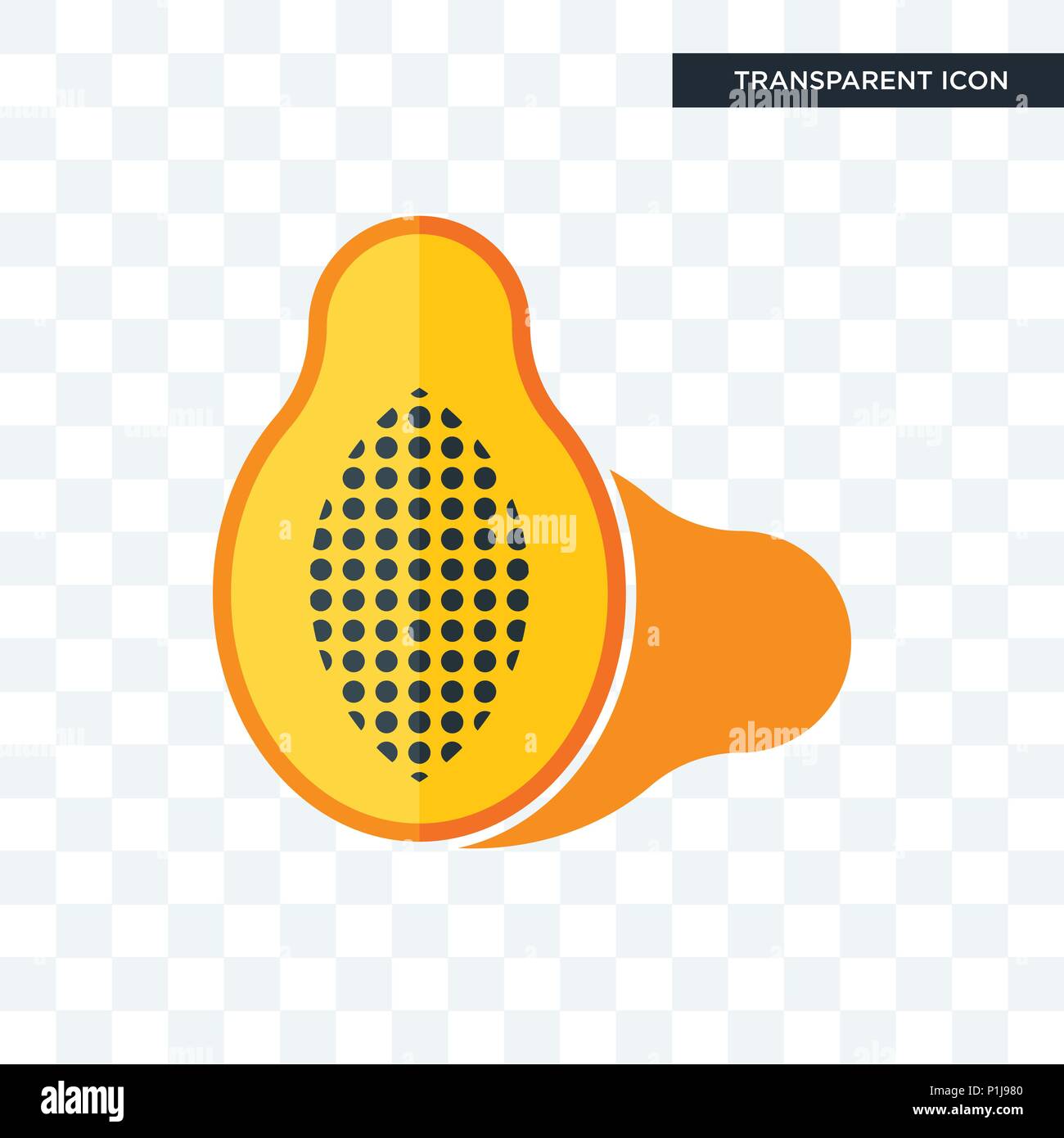 papaya vector icon isolated on transparent background, papaya logo ...