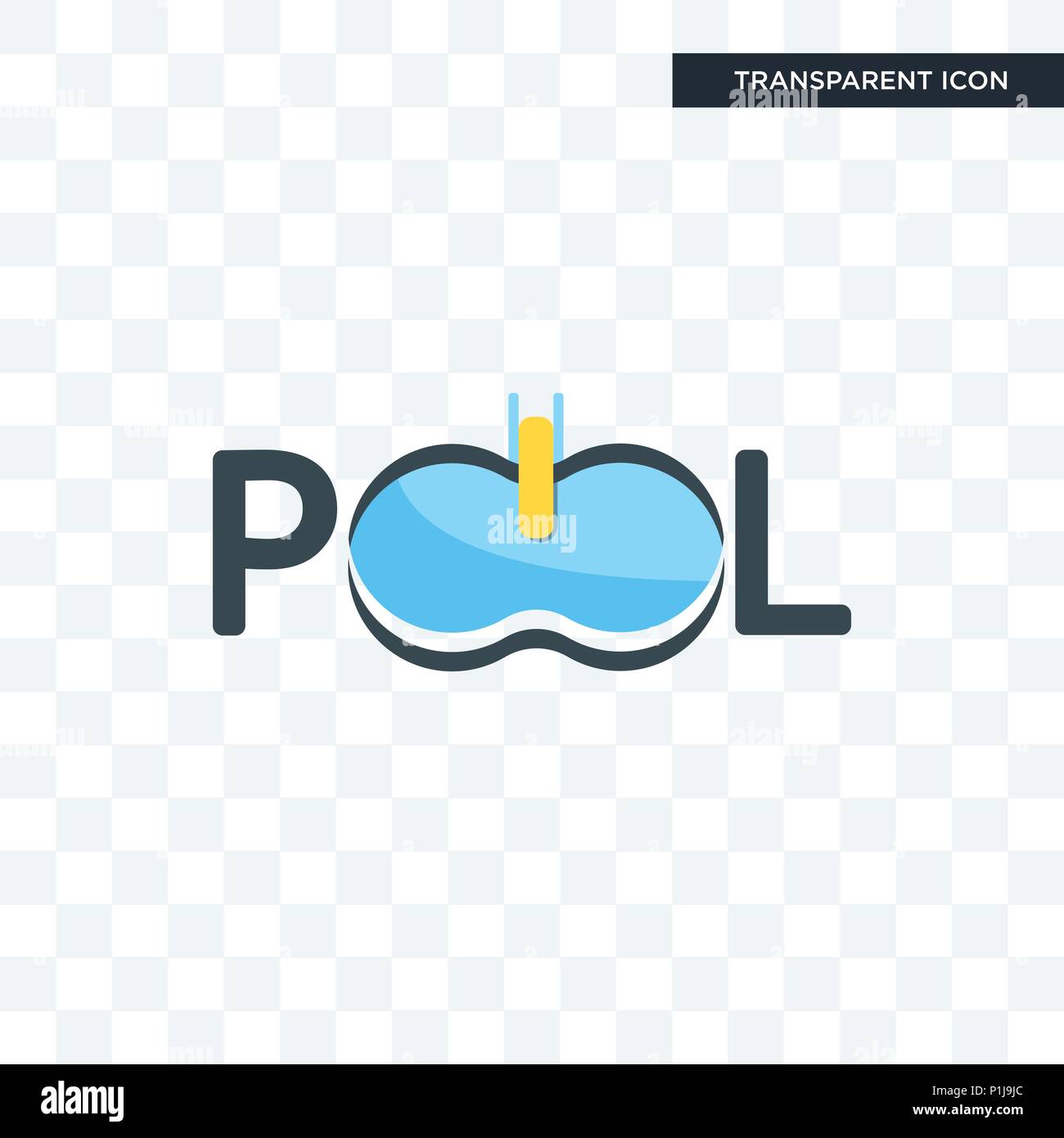 pool company vector icon isolated on transparent background, pool ...