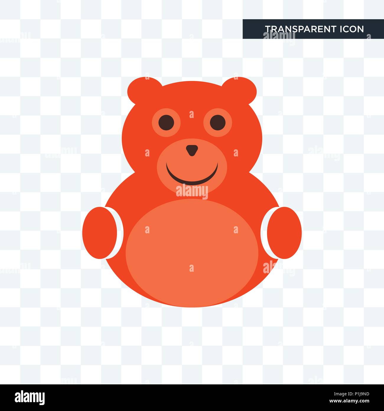 cute bear vector icon isolated on transparent background, cute bear ...