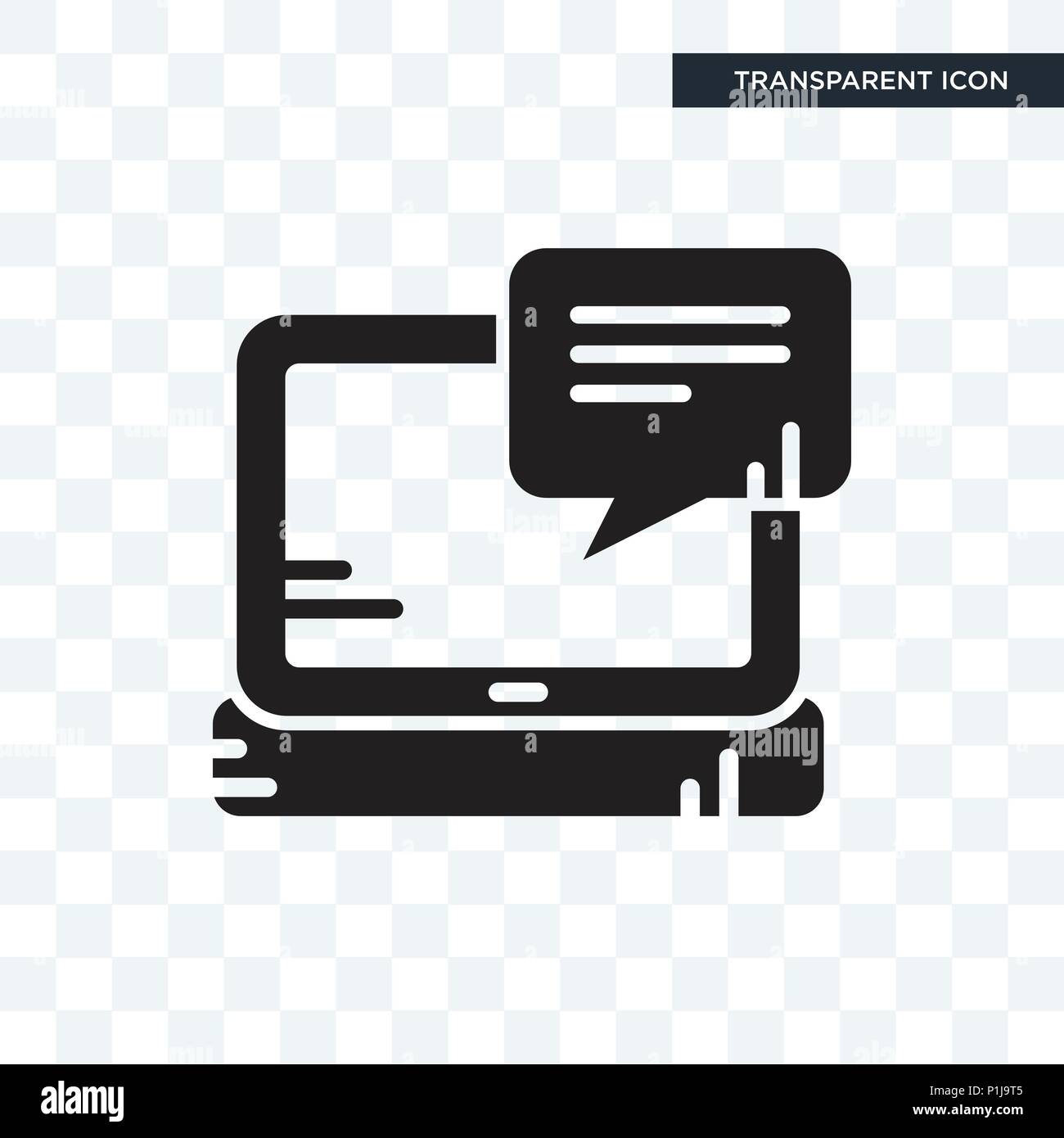 Laptop vector icon isolated on transparent background, Laptop logo ...