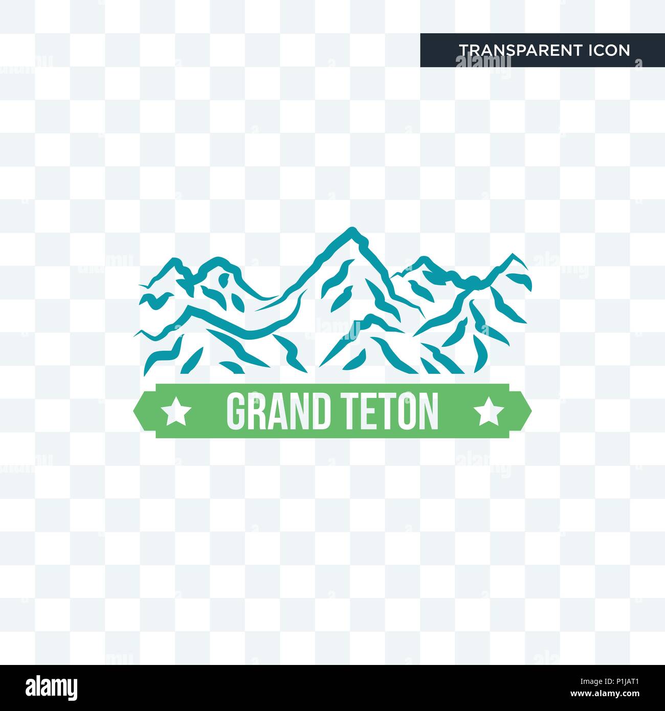 grand teton vector icon isolated on transparent background, grand teton ...