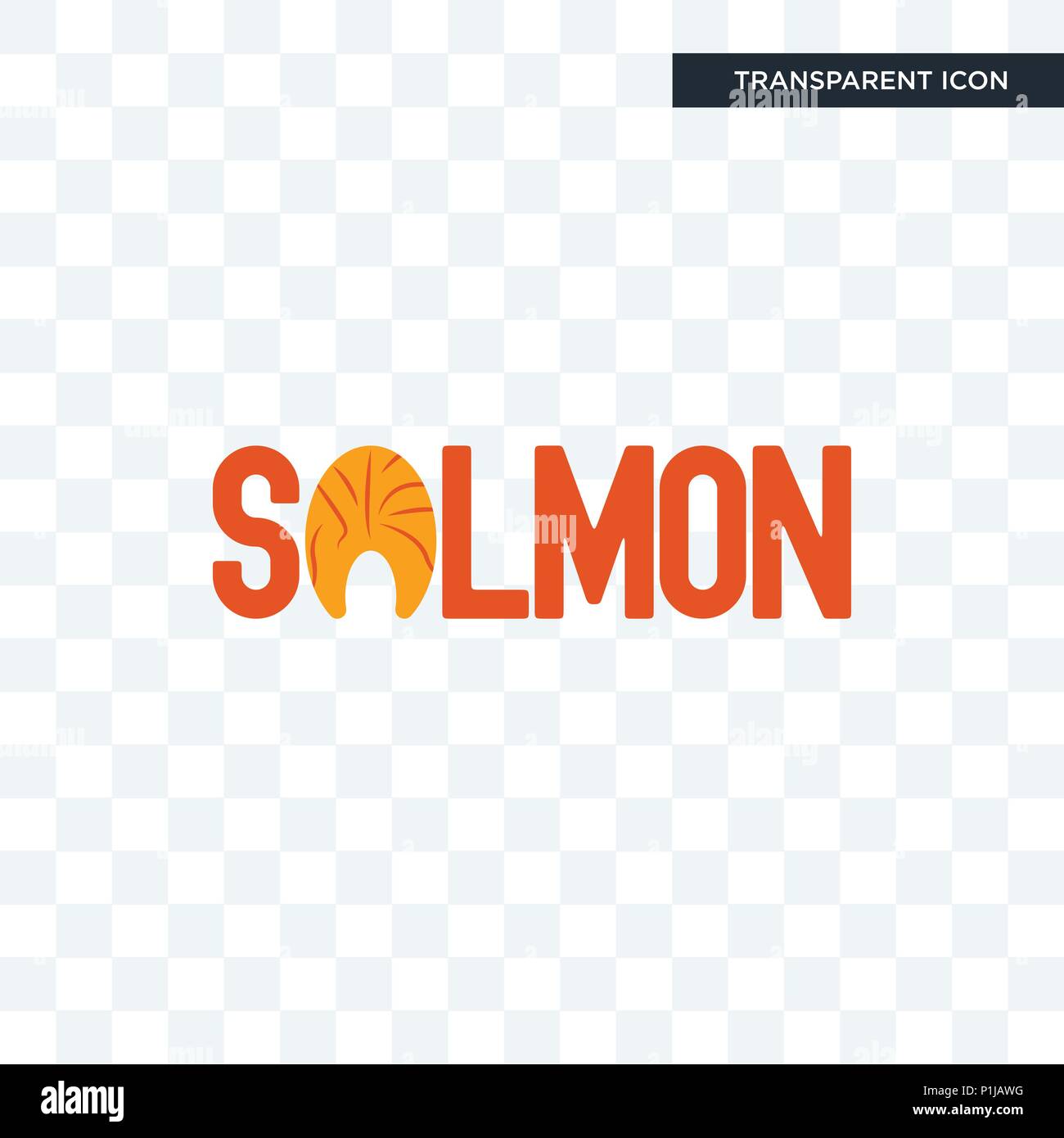 salmon vector icon isolated on transparent background, salmon logo ...