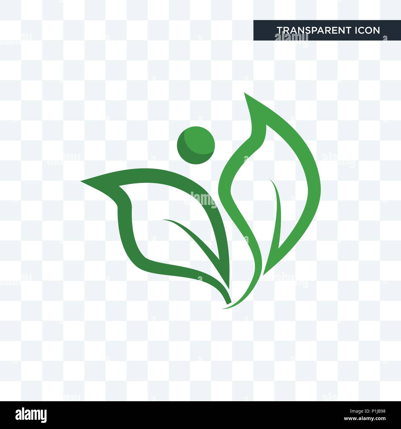 leaf vector icon isolated on transparent background, leaf logo concept ...