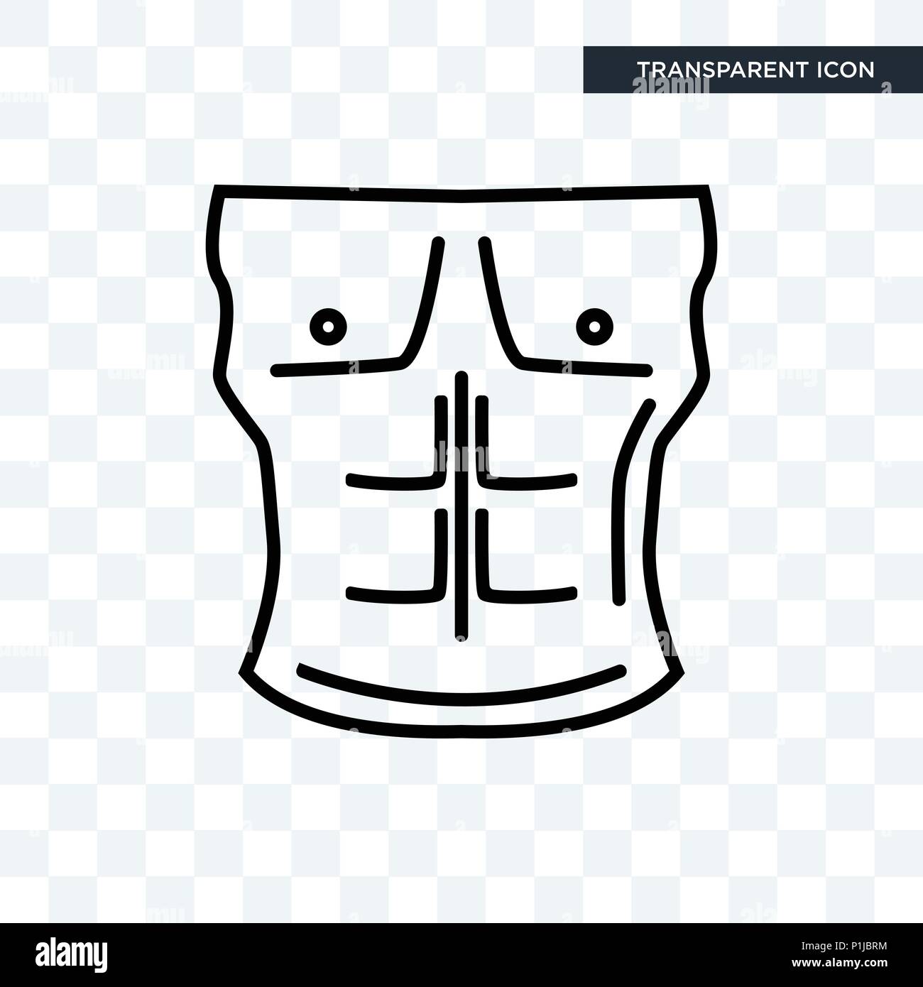 Men Chest vector icon isolated on transparent background, Men Chest ...