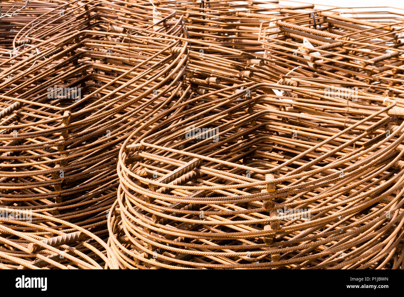 rusted rebar iron close up view on an abandoned construction site Stock ...