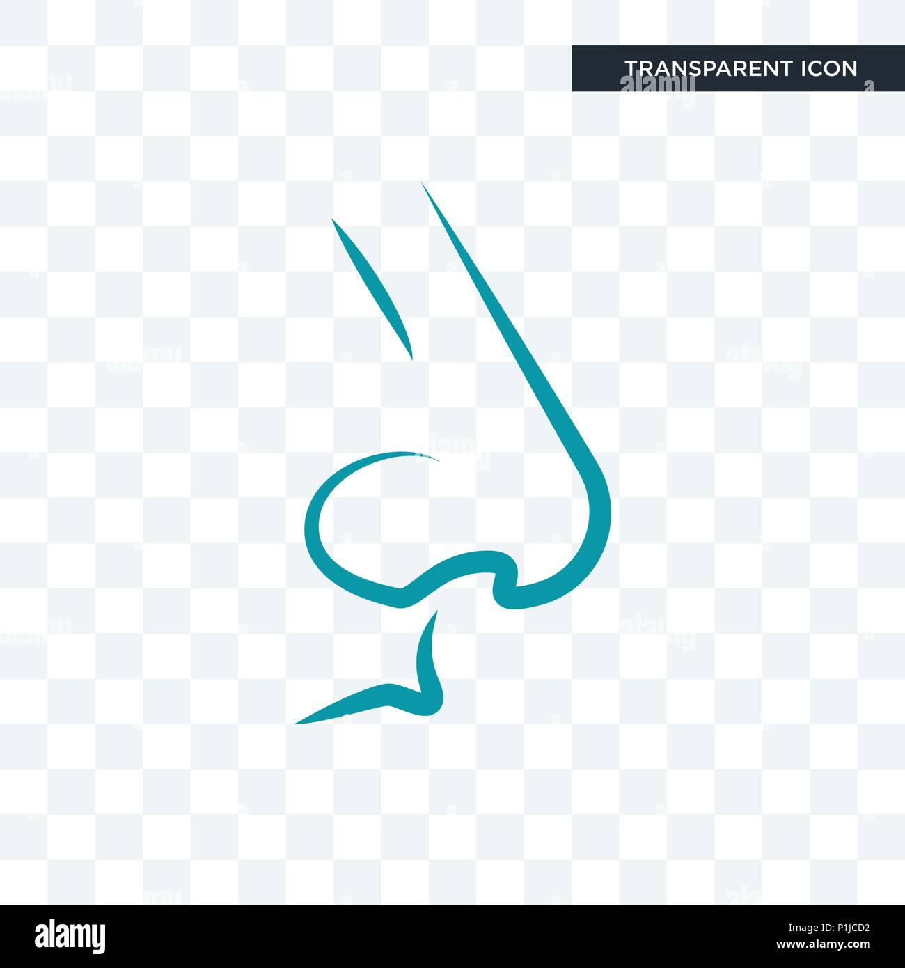 nose vector icon isolated on transparent background, nose logo concept ...