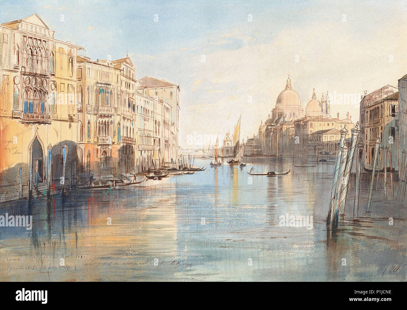 Lear Edward - the Grand Canal with Santa Maria Della Salute Venice ...