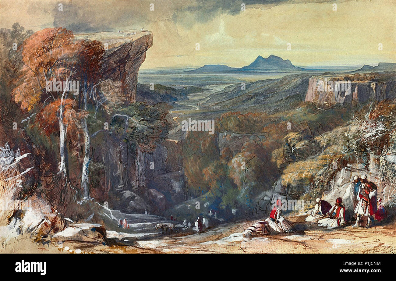 Lear Edward - the Pass of Tyrana Albania Stock Photo - Alamy