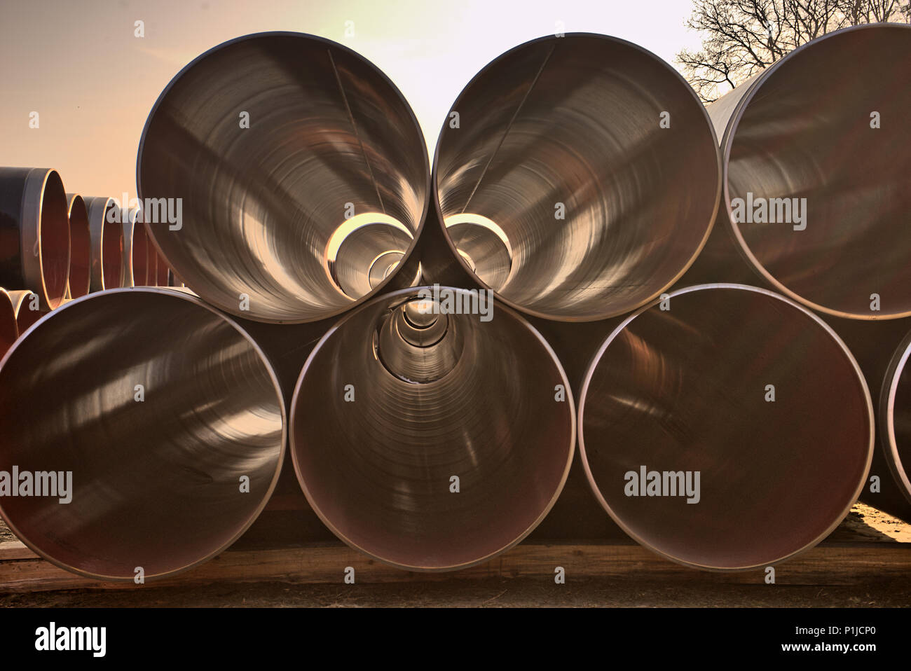 Tube stock for the North Dtream 2 pipeline Stock Photo - Alamy