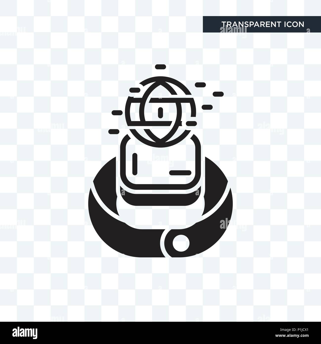 Smartwatch vector icon isolated on transparent background, Smartwatch ...