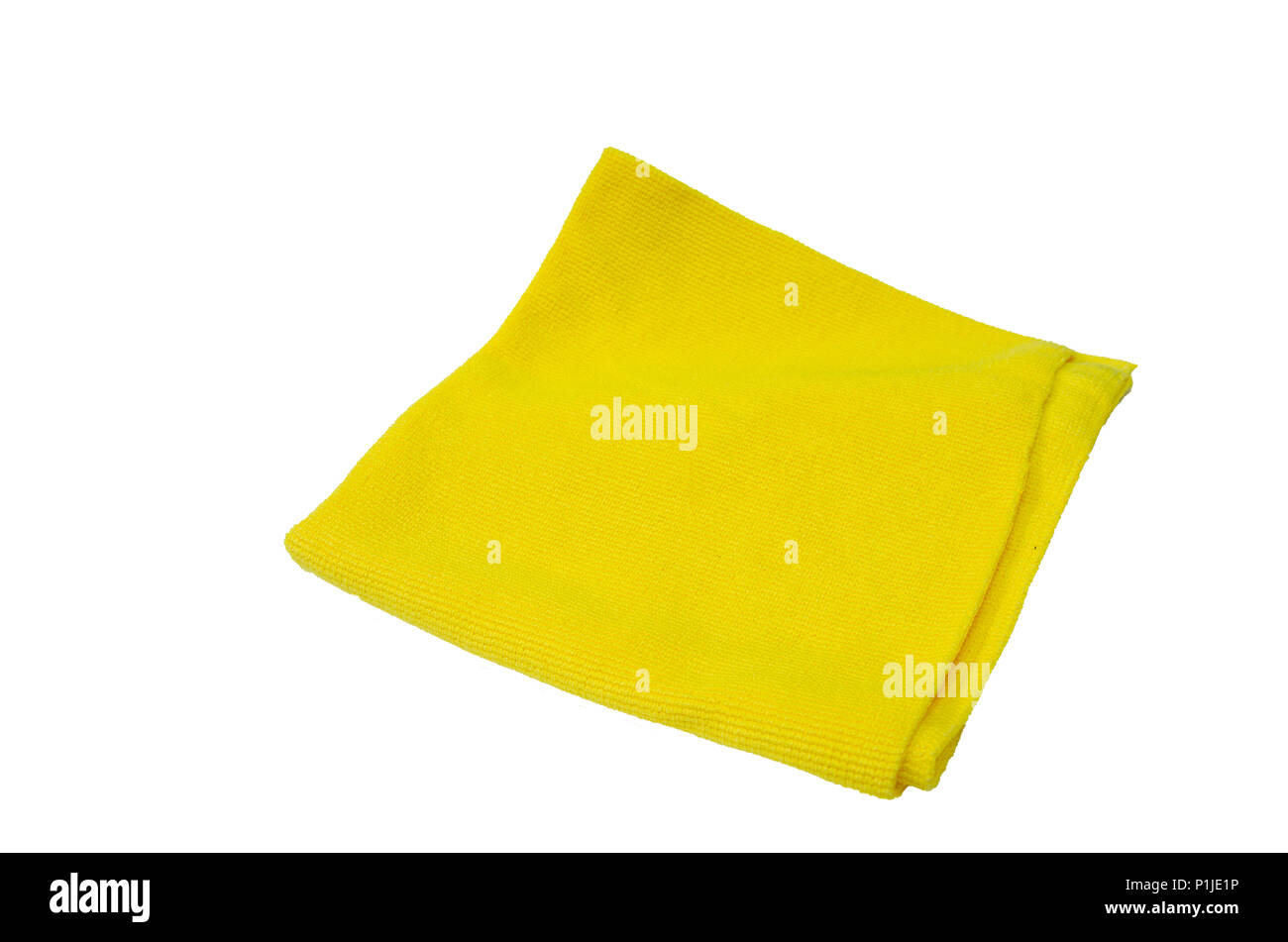 Yellow Microfiber cloth on the white background Stock Photo - Alamy