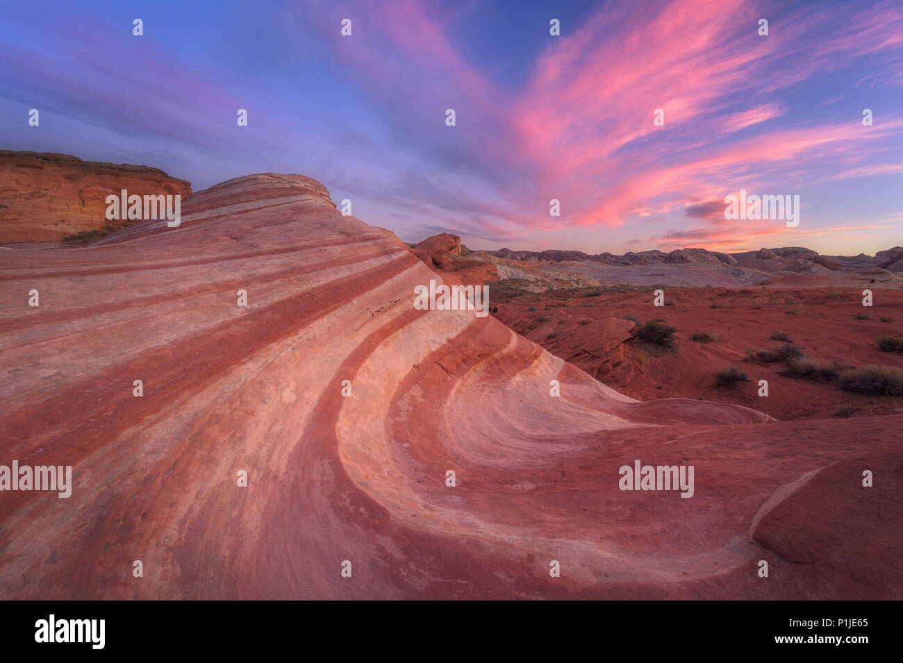 Rock formation Fire Wave of the Valley of Fire State Park in Clark ...