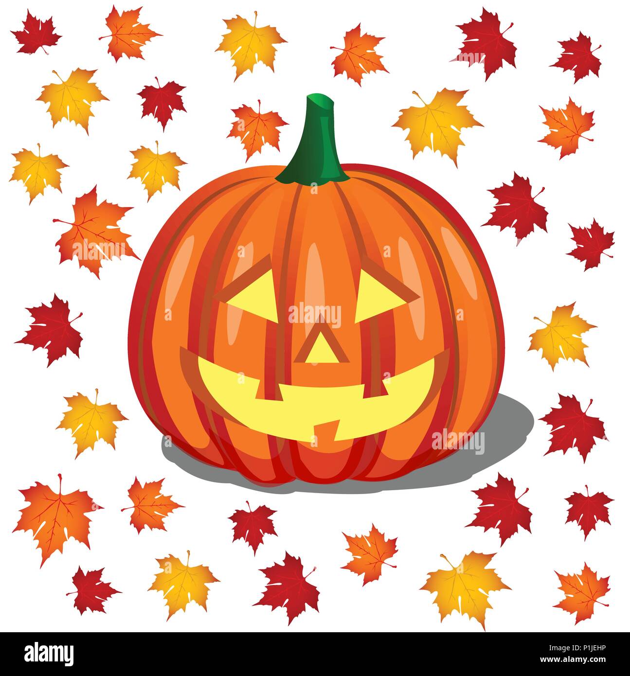 Pumpkin and grass Stock Vector Images - Alamy