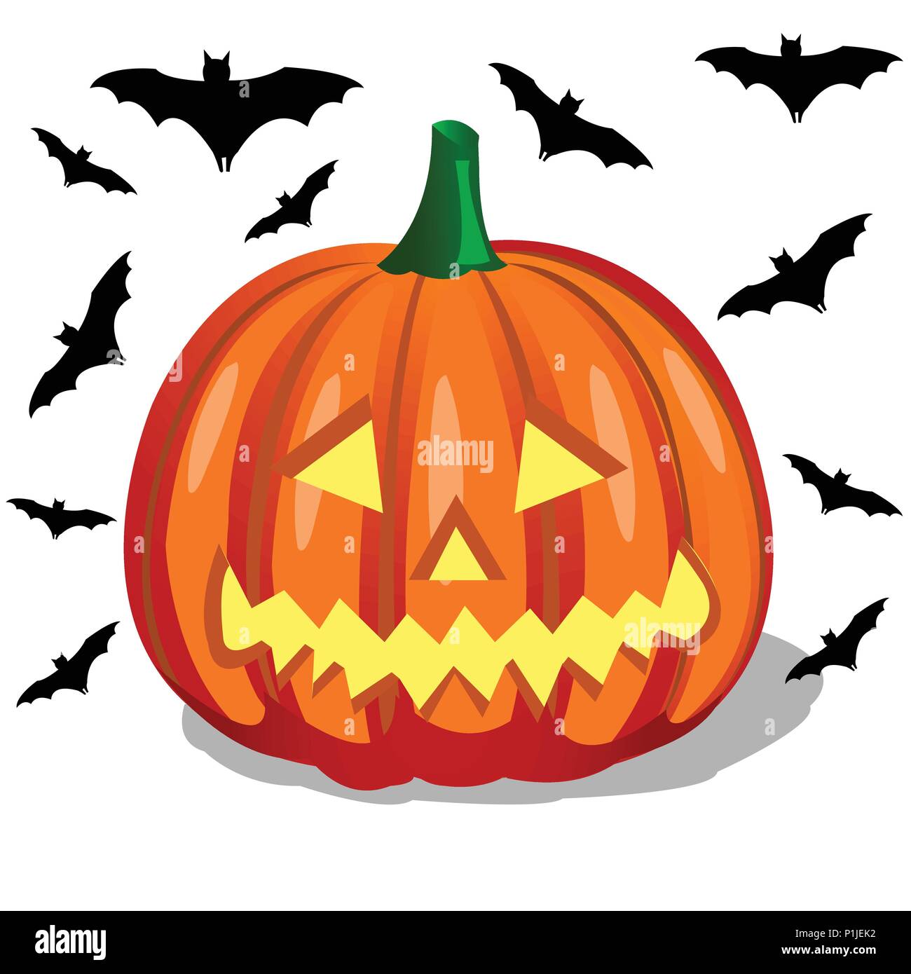 Pumpkin and bats Stock Vector Image & Art - Alamy