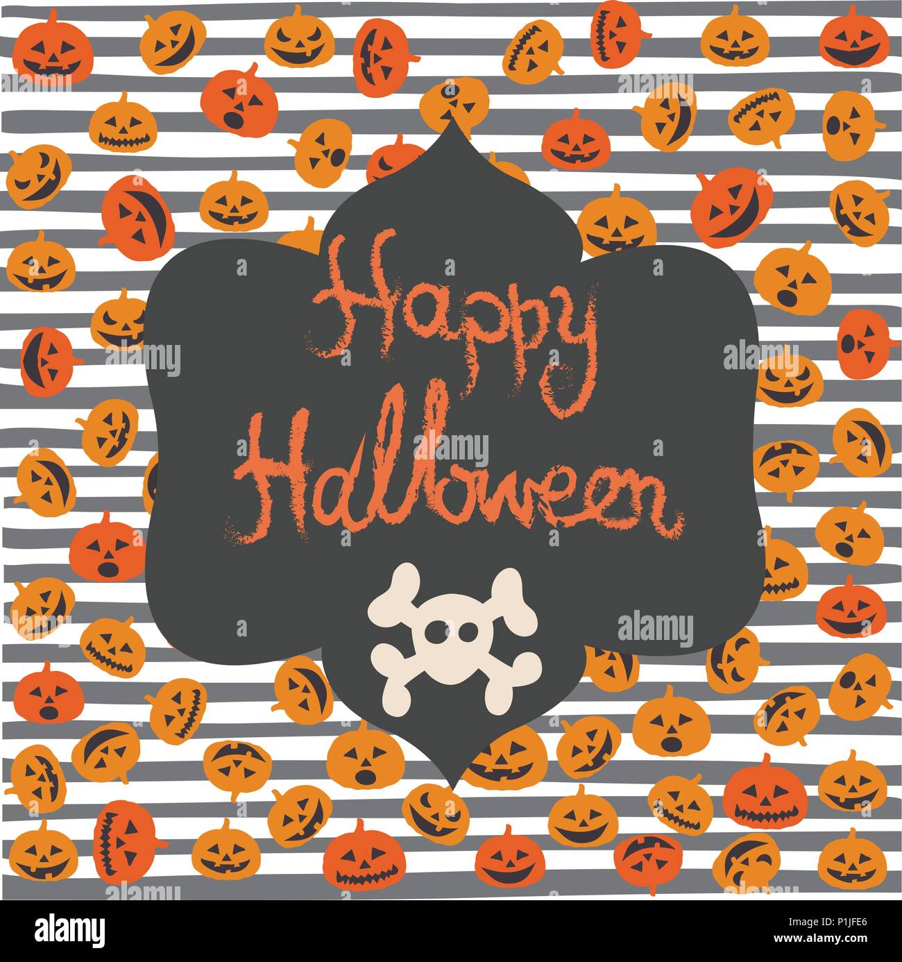 Halloween greeting card, vector illustration Stock Vector Image & Art ...