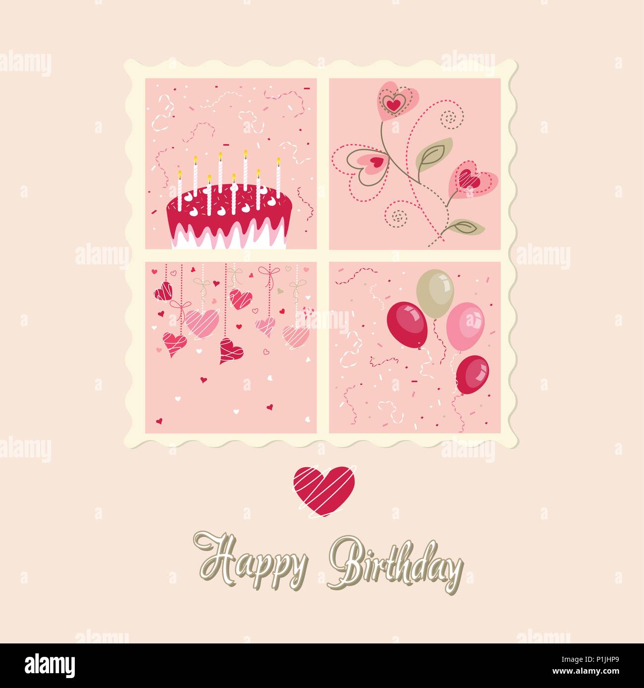 Heart balloons love birthday Stock Vector Images - Alamy