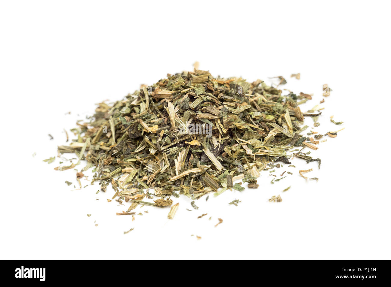 Organic dried cleavers isolated on white background, high angle view ...