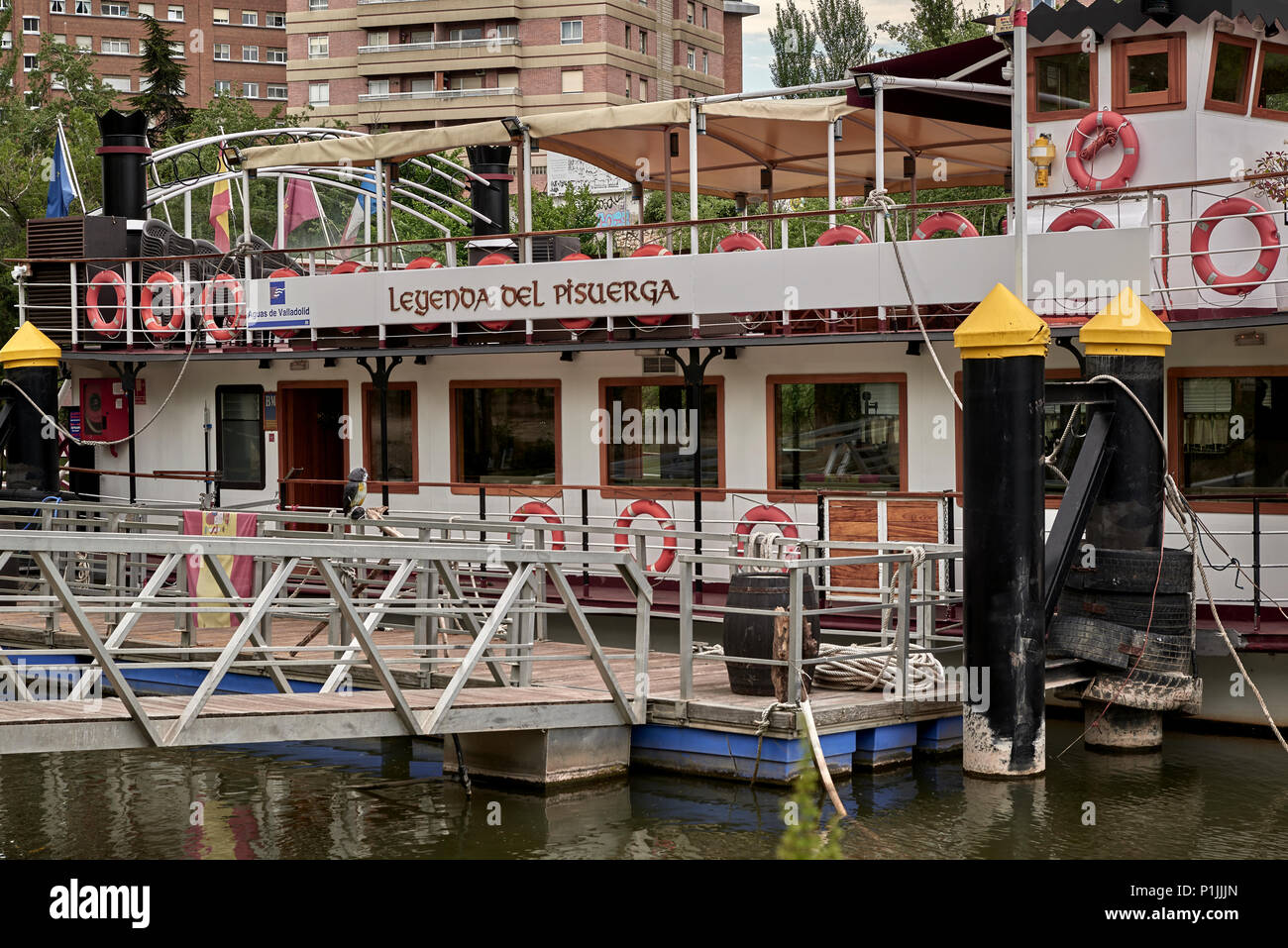 The legend of the pisuerga, ship sailing through the historic river of ...