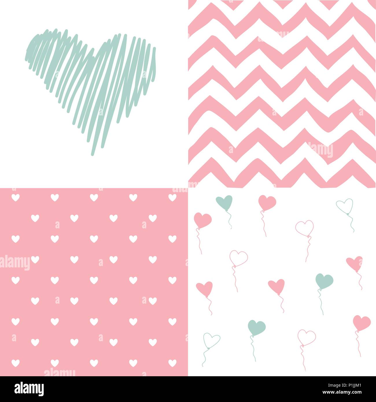 Wedding card hearts balloons Stock Vector Images - Alamy