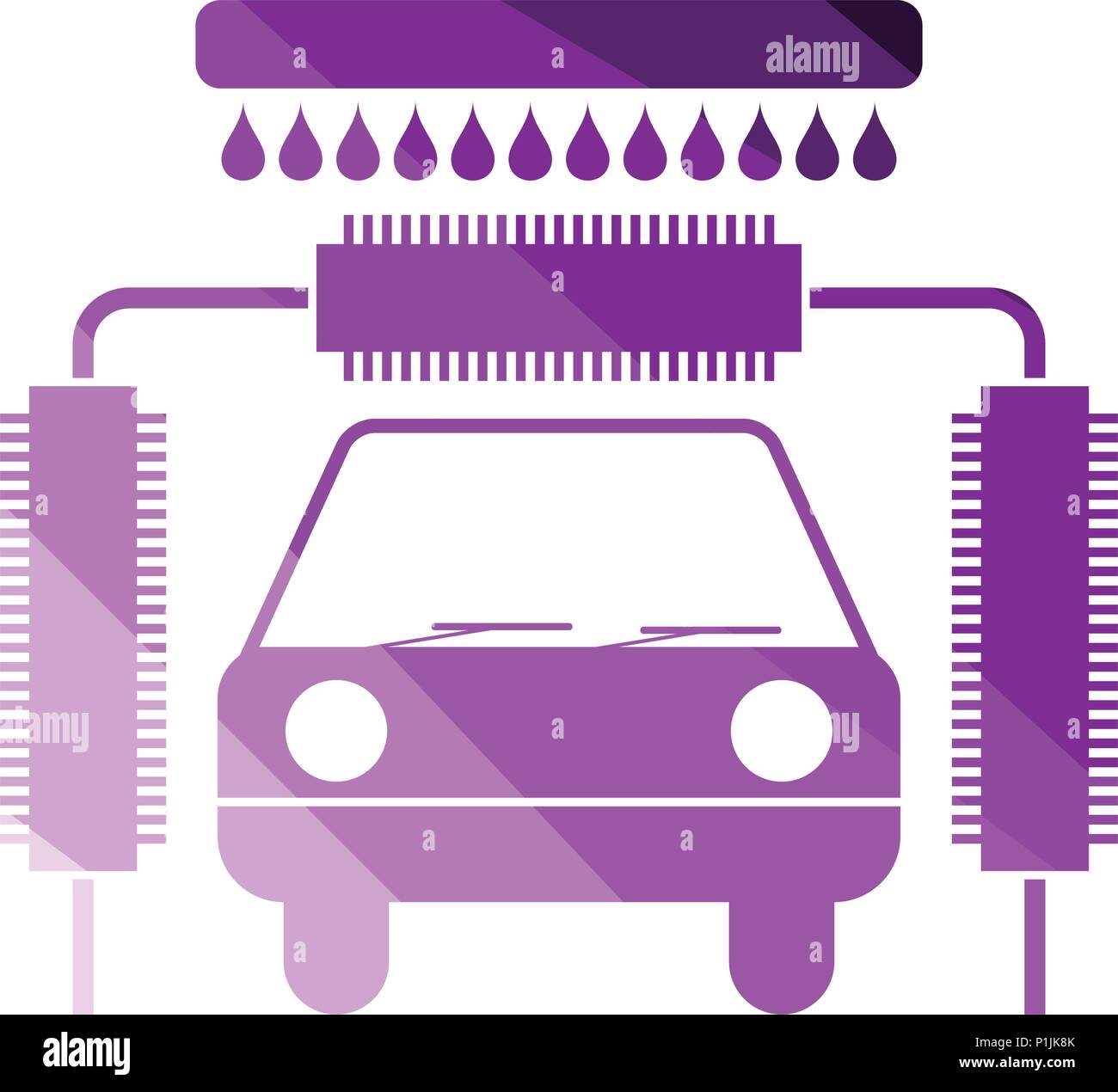 Car wash icon. Flat color design. Vector illustration Stock Vector ...