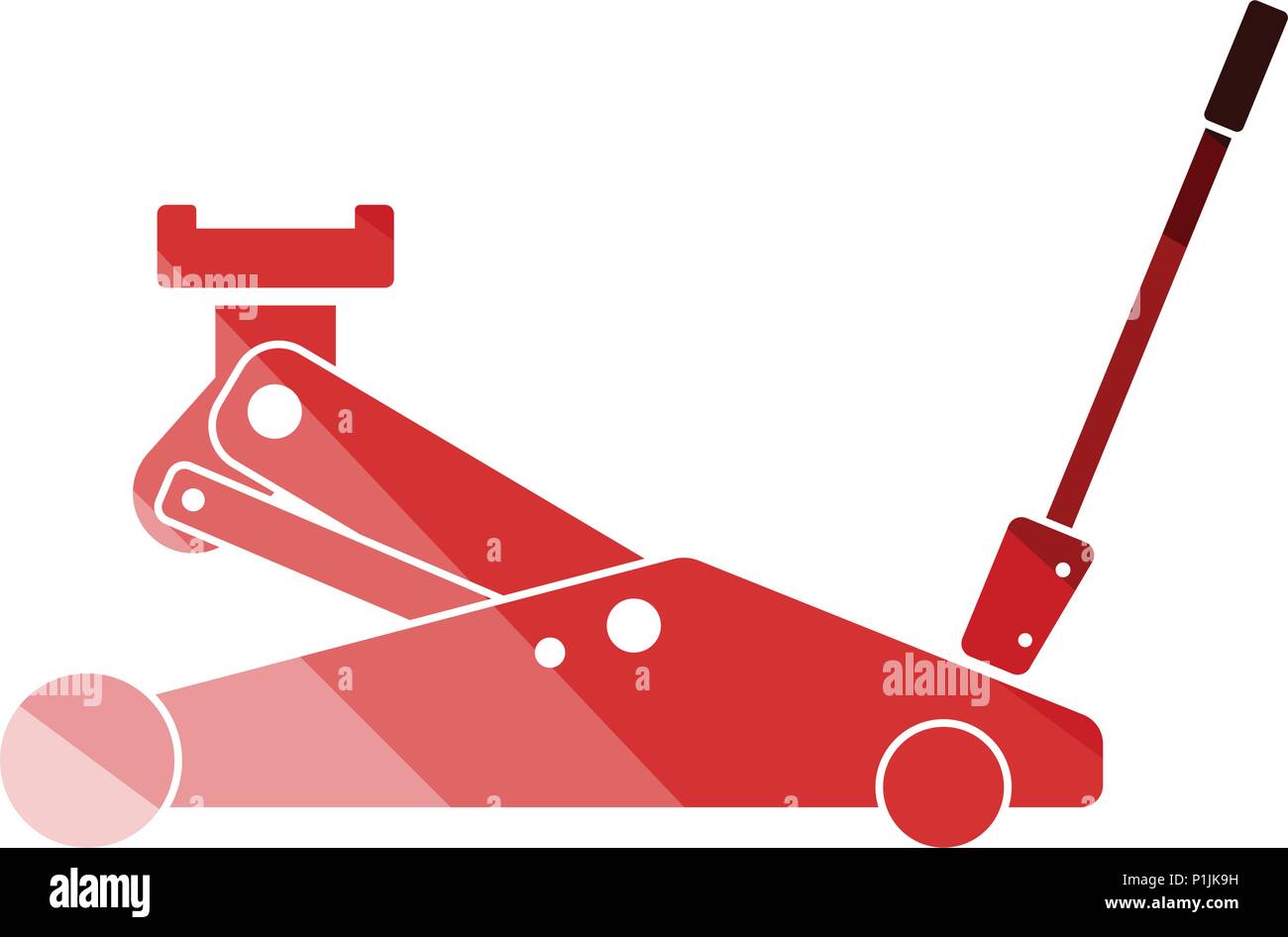 Hydraulic jack icon. Flat color design. Vector illustration Stock ...