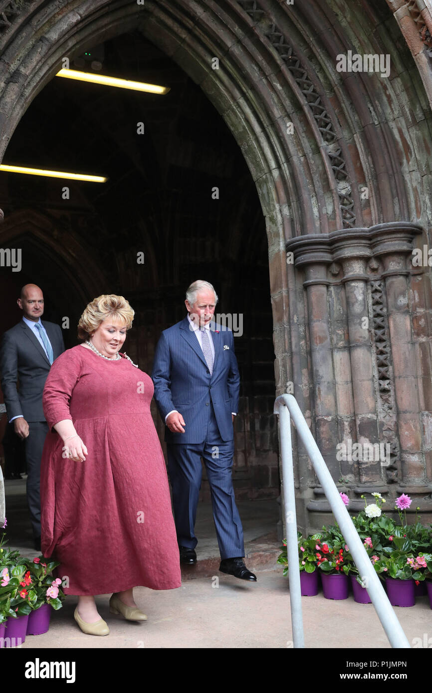 The Prince of Wales departs alongside Fionnuala Jay-O'Boyle, founder of ...