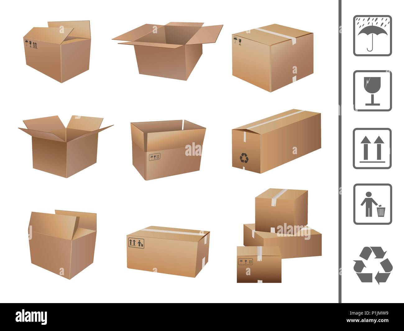 Corrugated boxes Stock Vector Images - Alamy