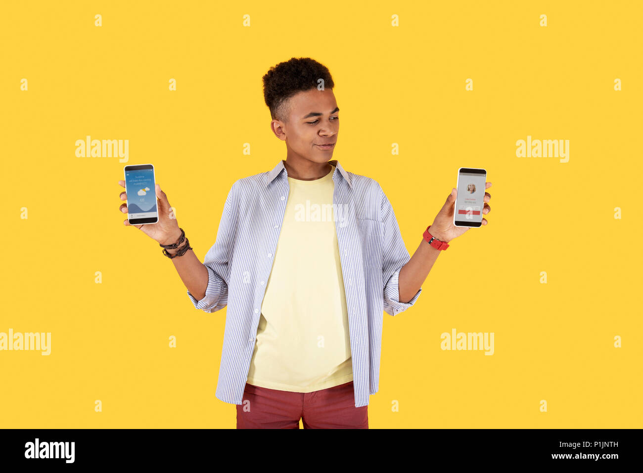 Smart young man making a choice Stock Photo - Alamy