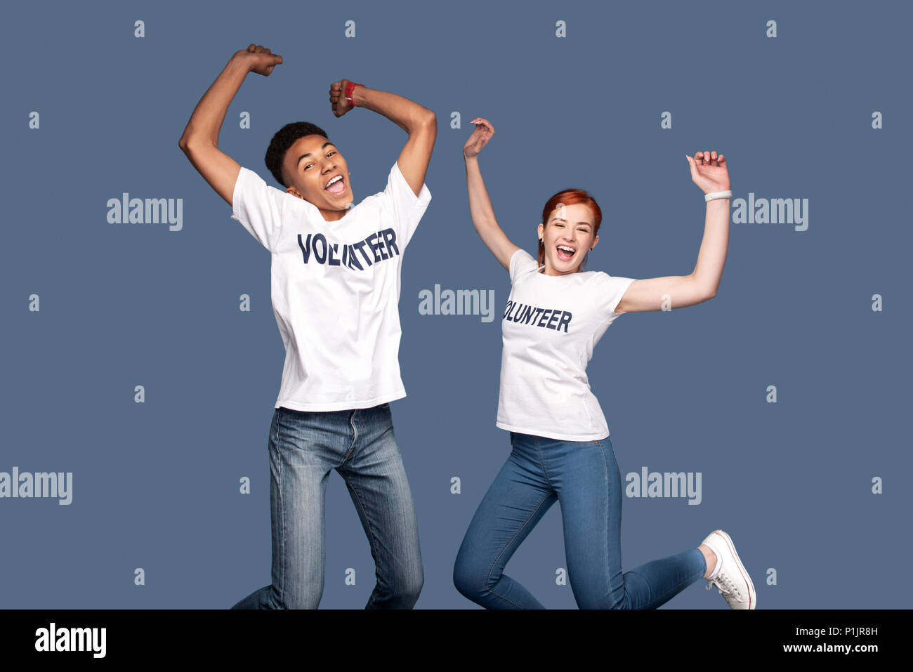 Positive young people expressing their emotions Stock Photo - Alamy