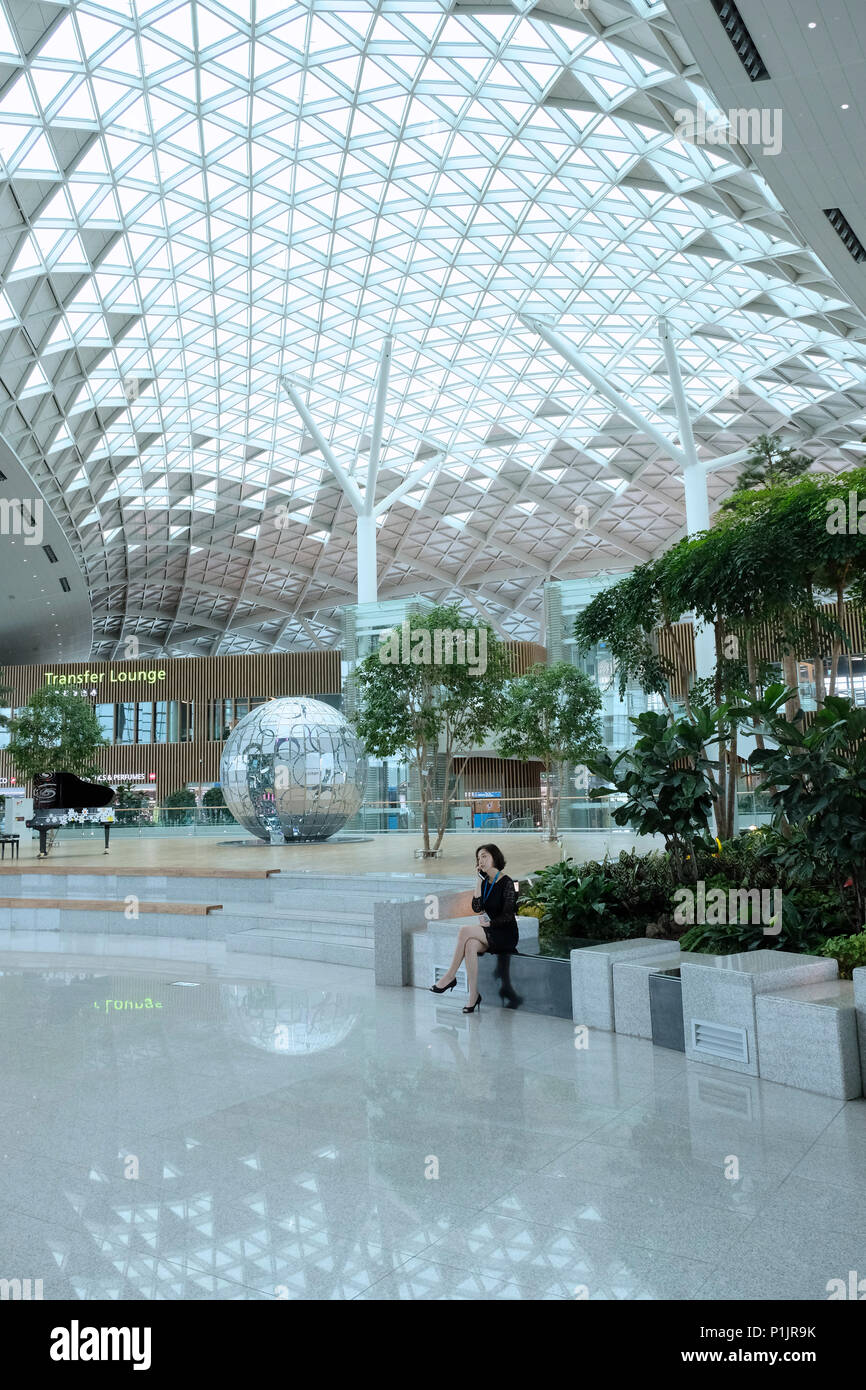 Interior of terminal 2 of Incheon International Airport sometimes ...