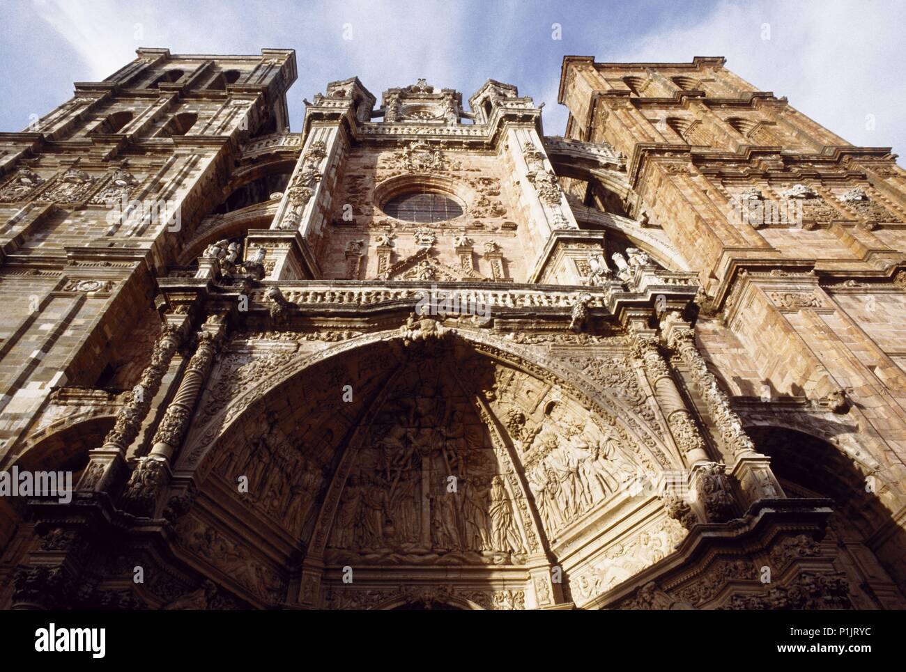 Astorga, Cathedral façade ("plateresco"-baroque) (Sant James pilgrims ...